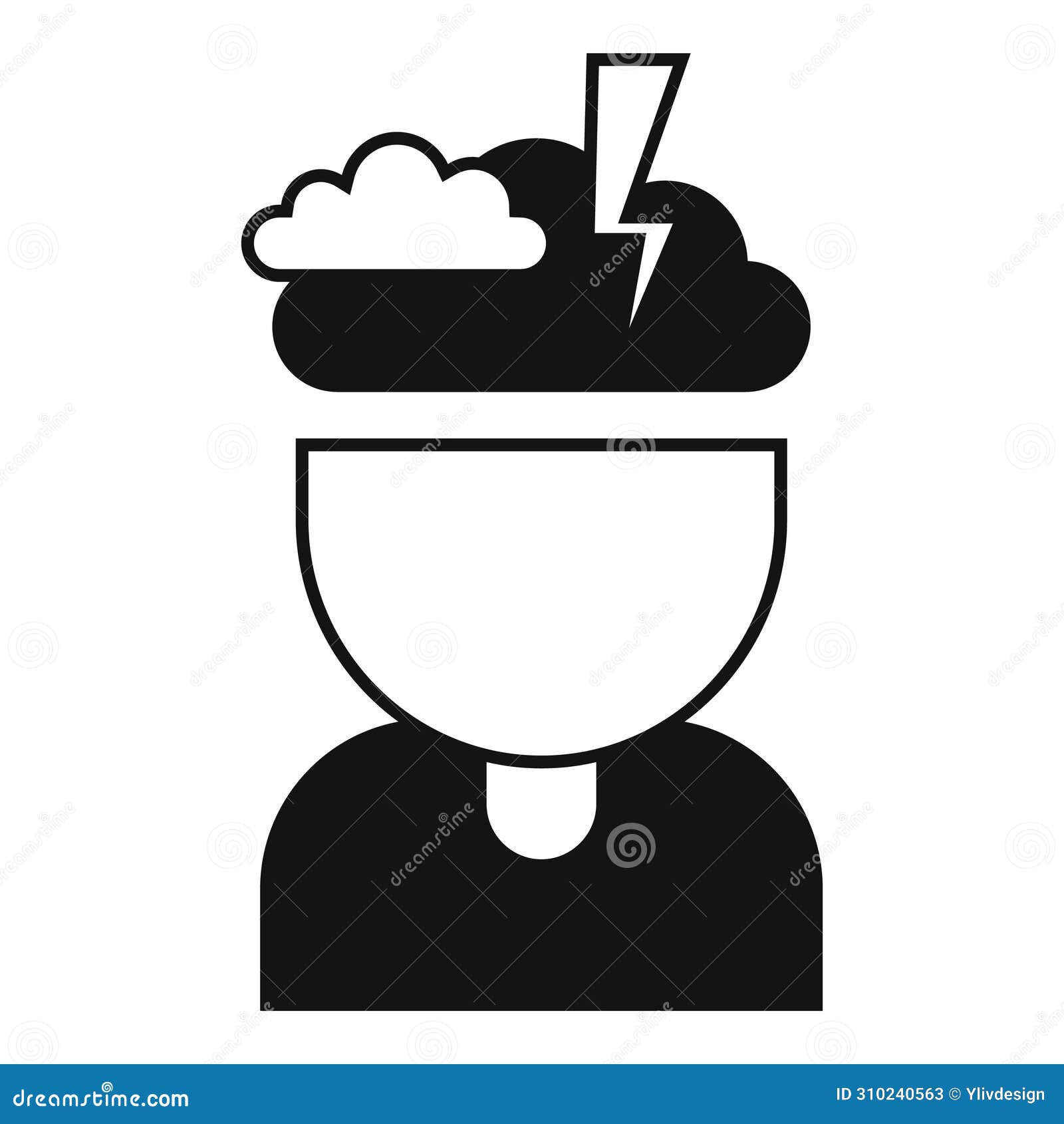 Brainstorming Idea Person Icon Simple Vector. Coping Skills Stock ...