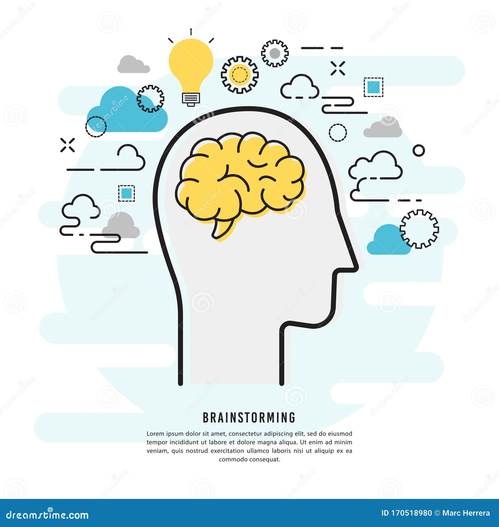 Brainstorming and Idea Vector Design Stock Illustration - Illustration ...
