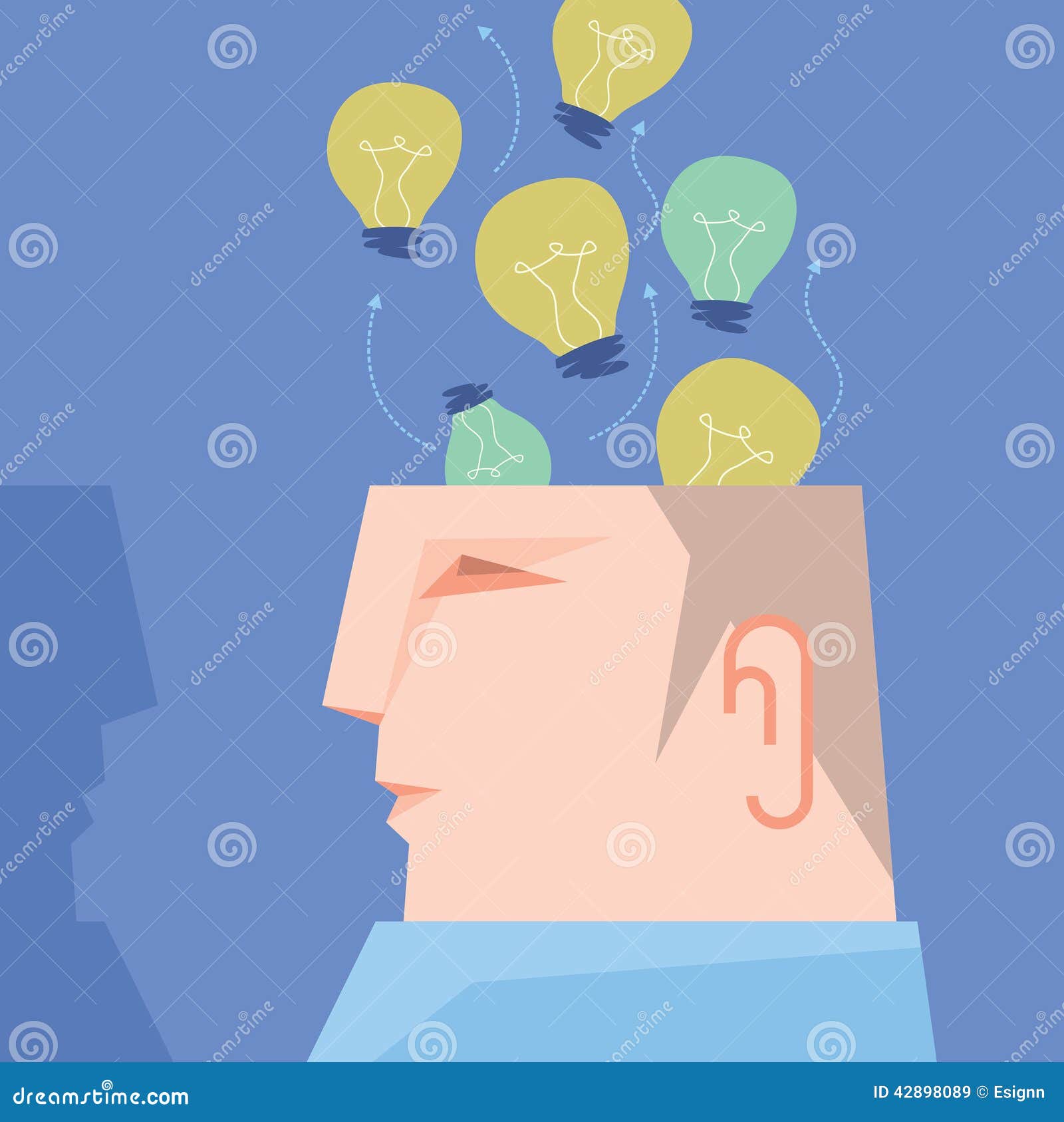 Brainstorming Illustration with Bulb and Arrows Stock Vector ...