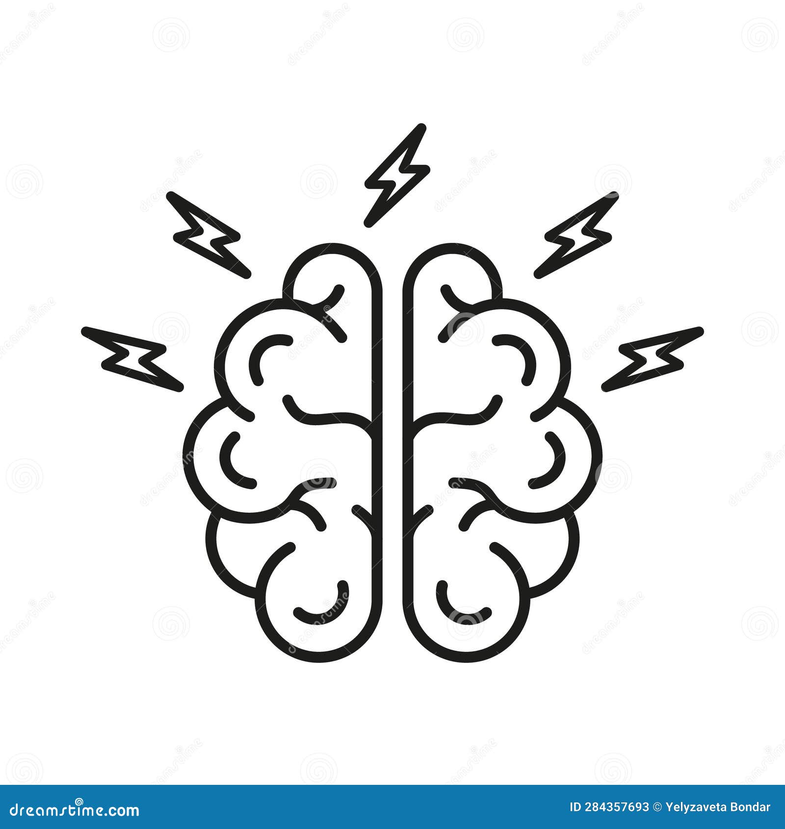 Brainstorming, Intellectual Process Symbol. Brainstorm Line Icon. Human ...