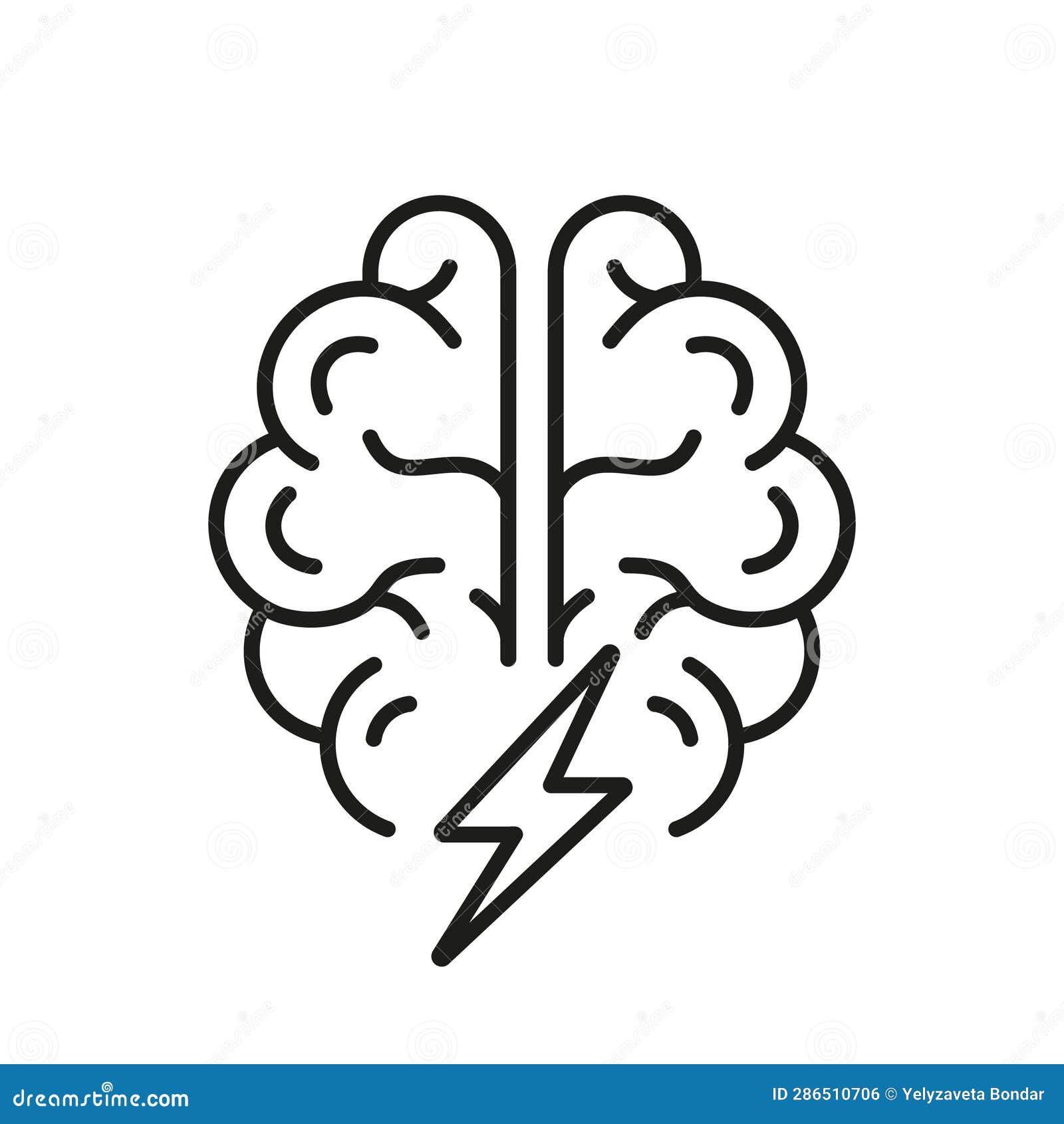 Brainstorming, Intellectual Process Symbol. Brainstorm Line Icon. Human ...