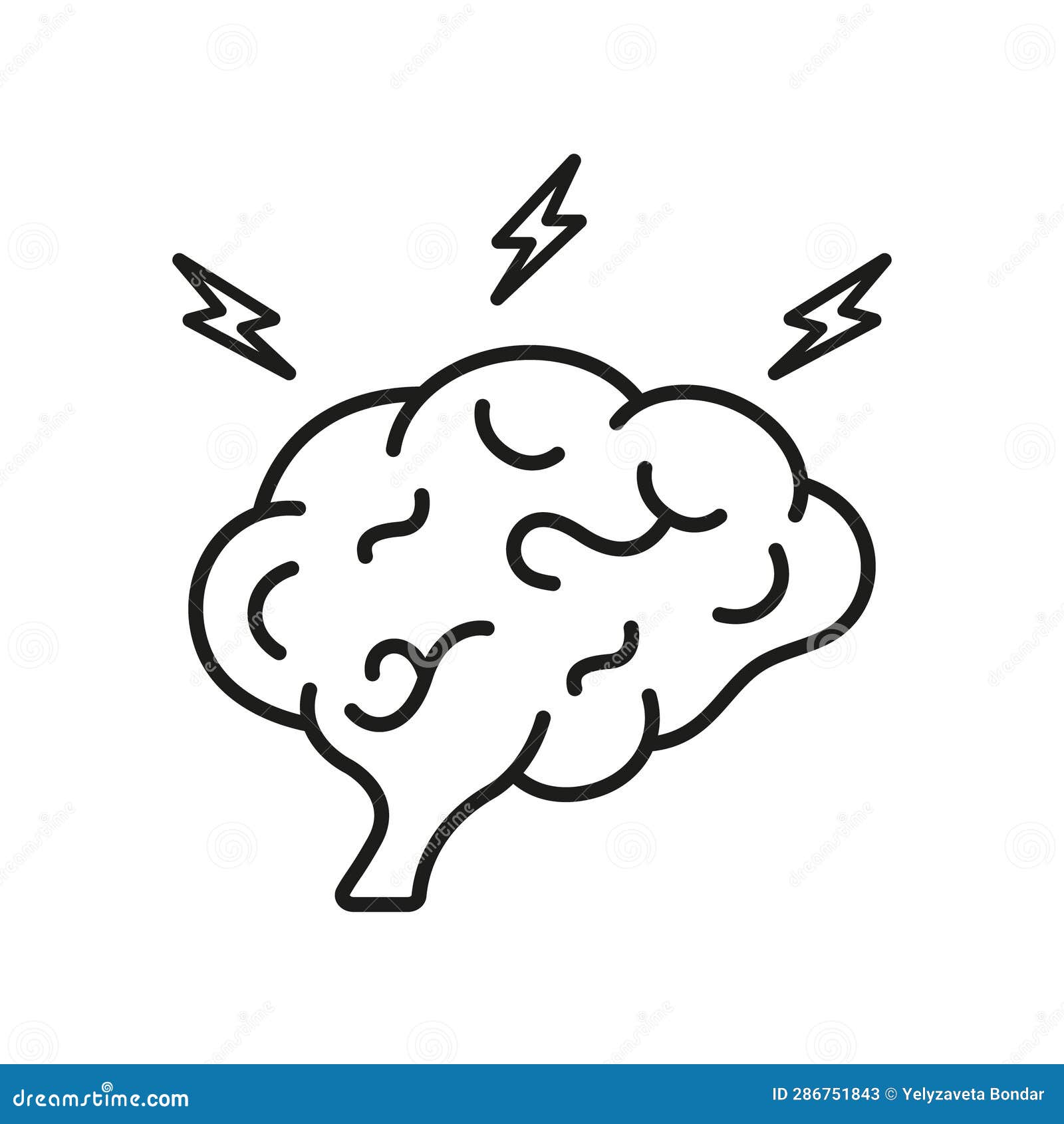 Brainstorming, Intellectual Process Symbol. Brainstorm Line Icon. Human ...