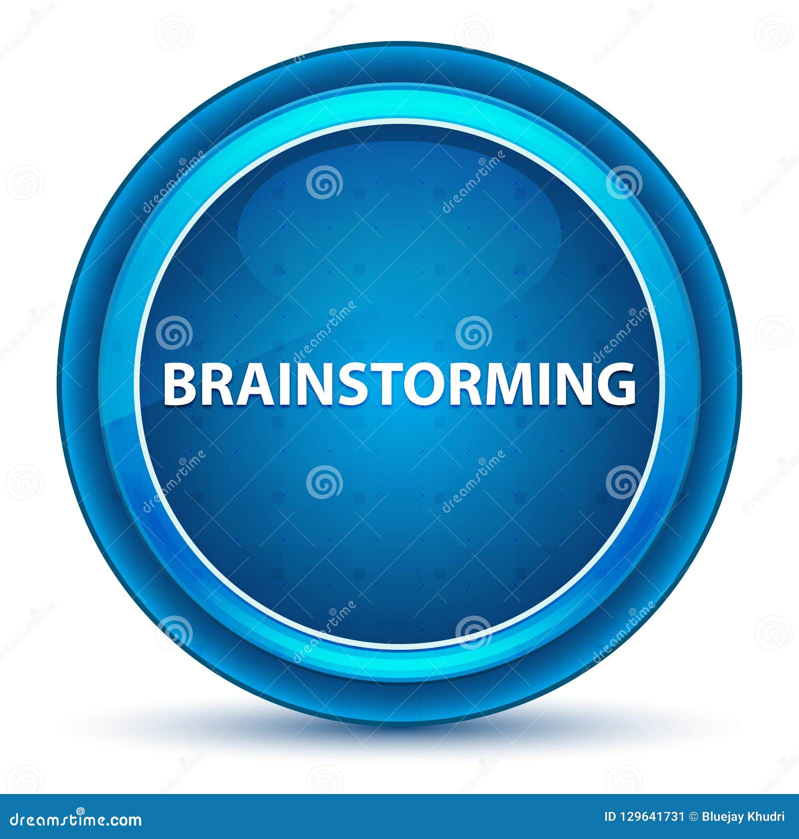 Brainstorming Eyeball Blue Round Button Stock Illustration ...