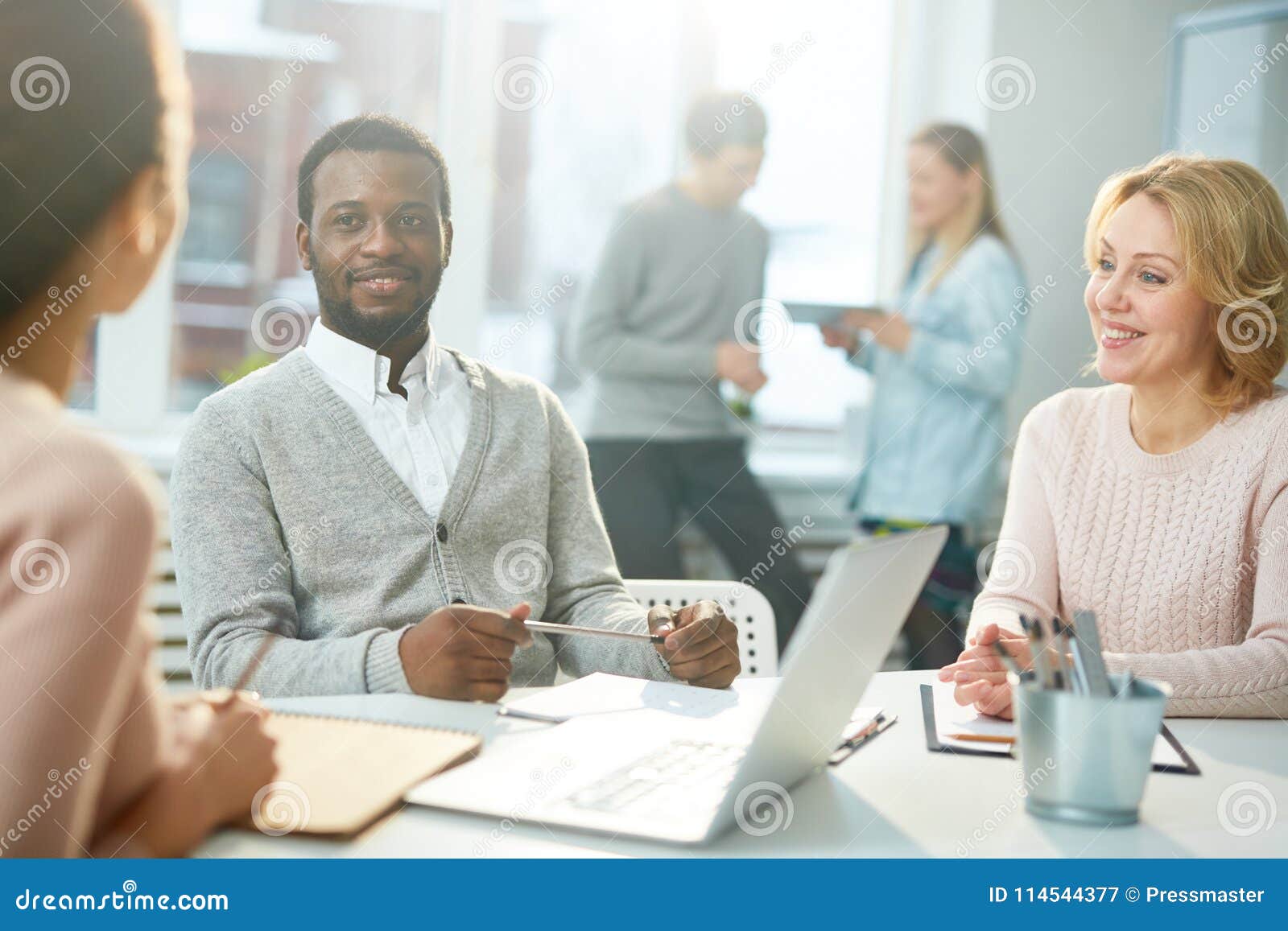 Brainstorming on Joint Project Stock Image - Image of ideas ...