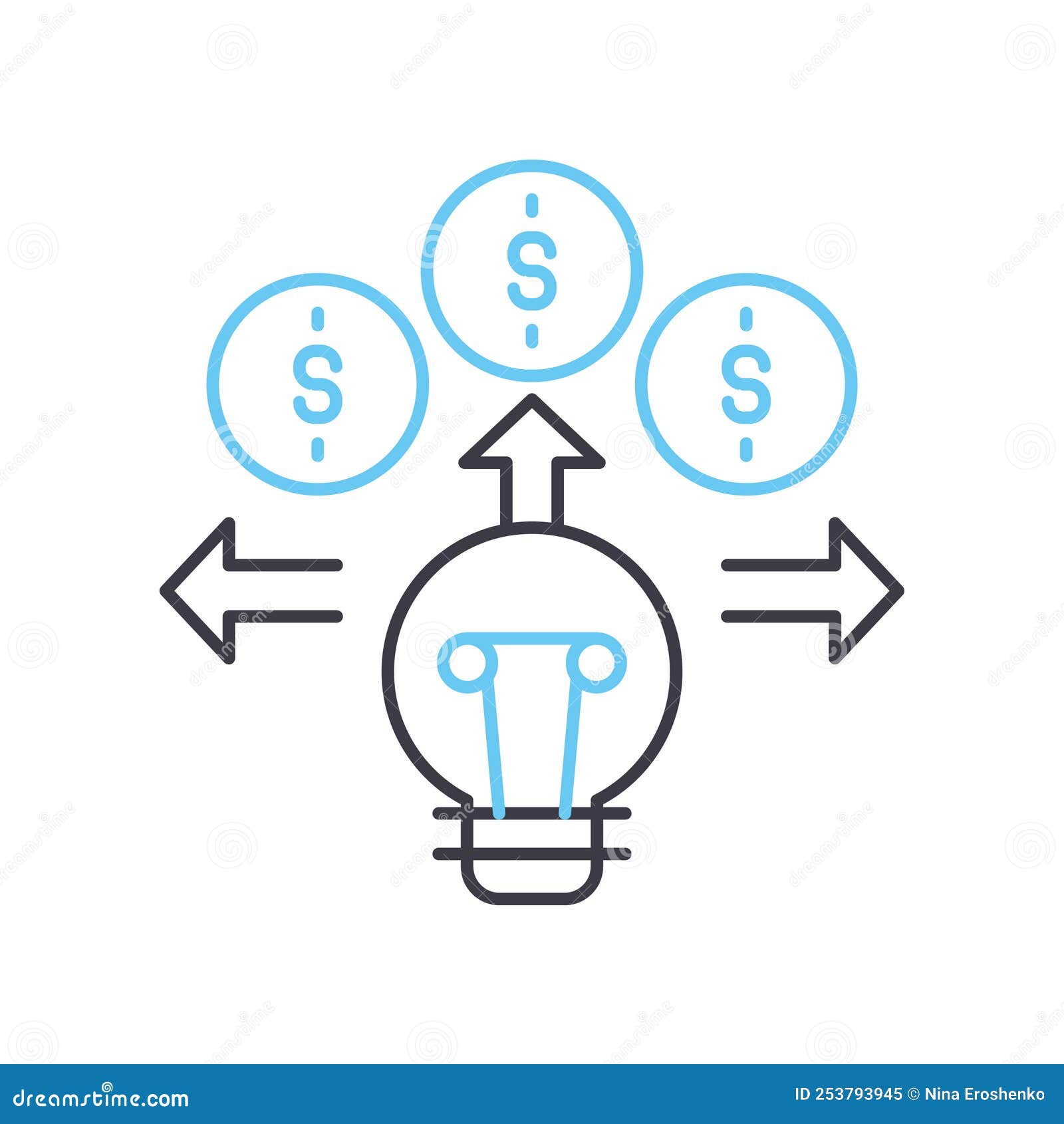 Brainstorming Line Icon, Outline Symbol, Vector Illustration, Concept ...