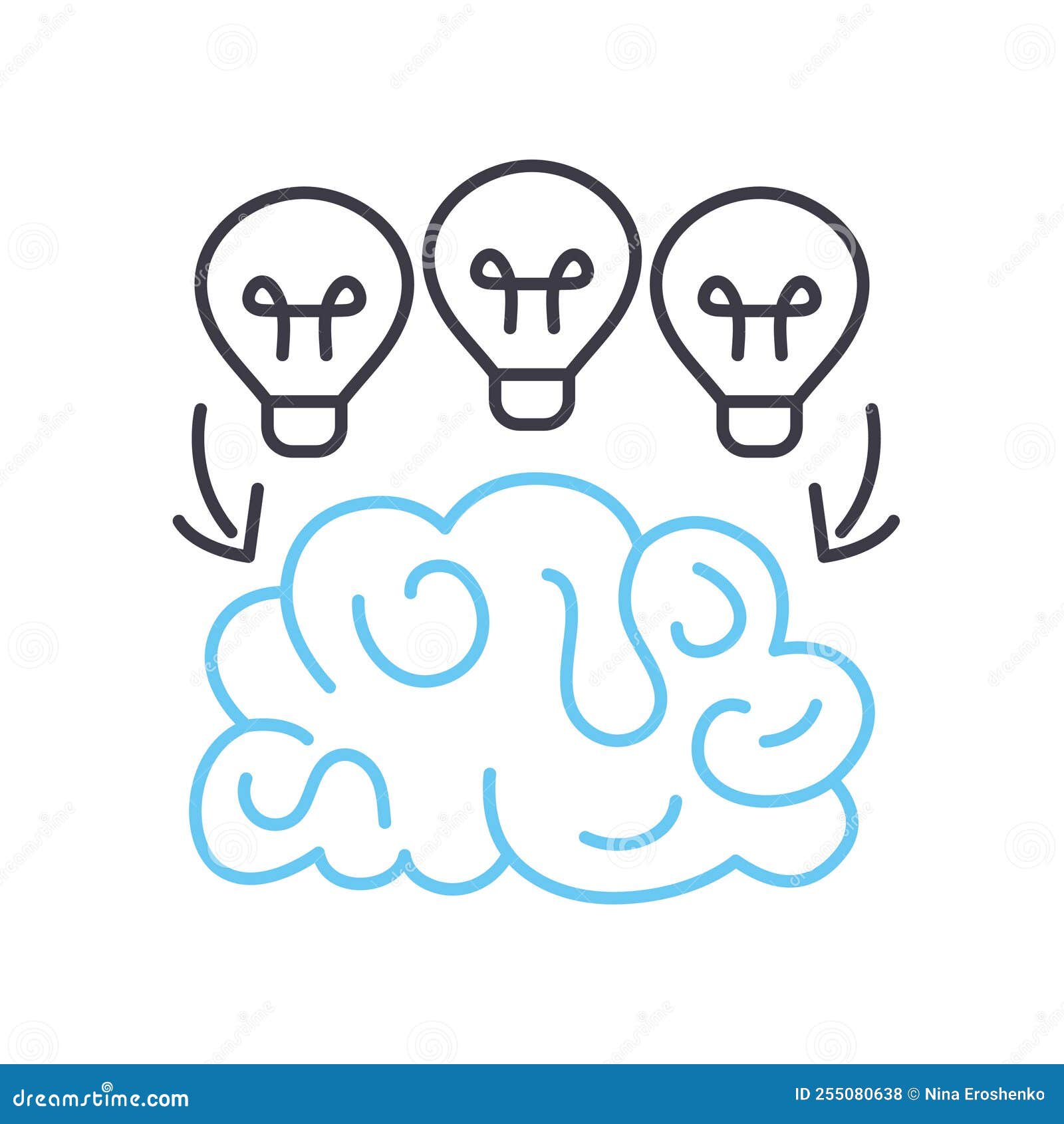 Brainstorming Line Icon, Outline Symbol, Vector Illustration, Concept ...