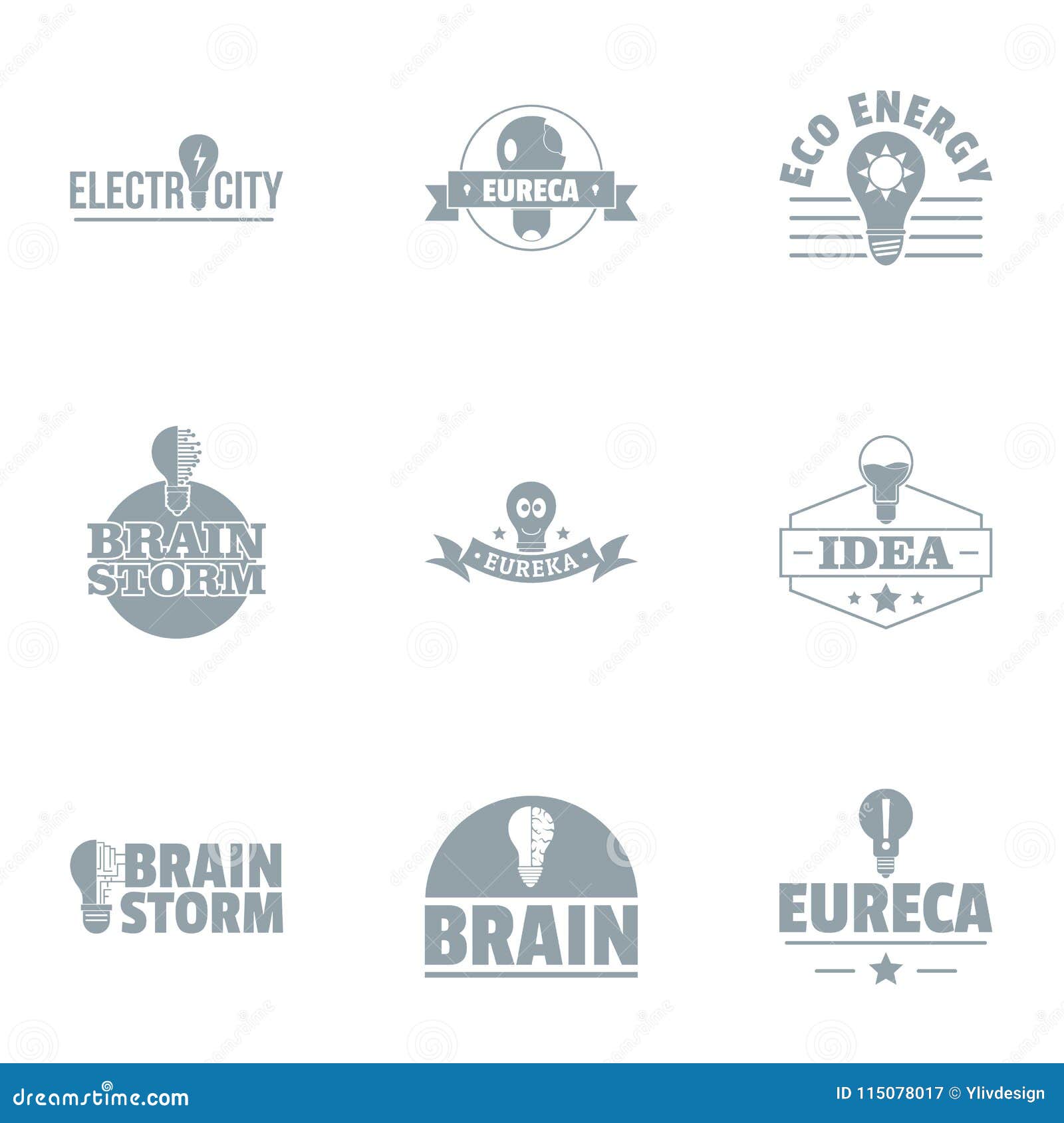 Brainstorming Logo. Brainstorming Emblem. Cloud The Brain And Lightning ...