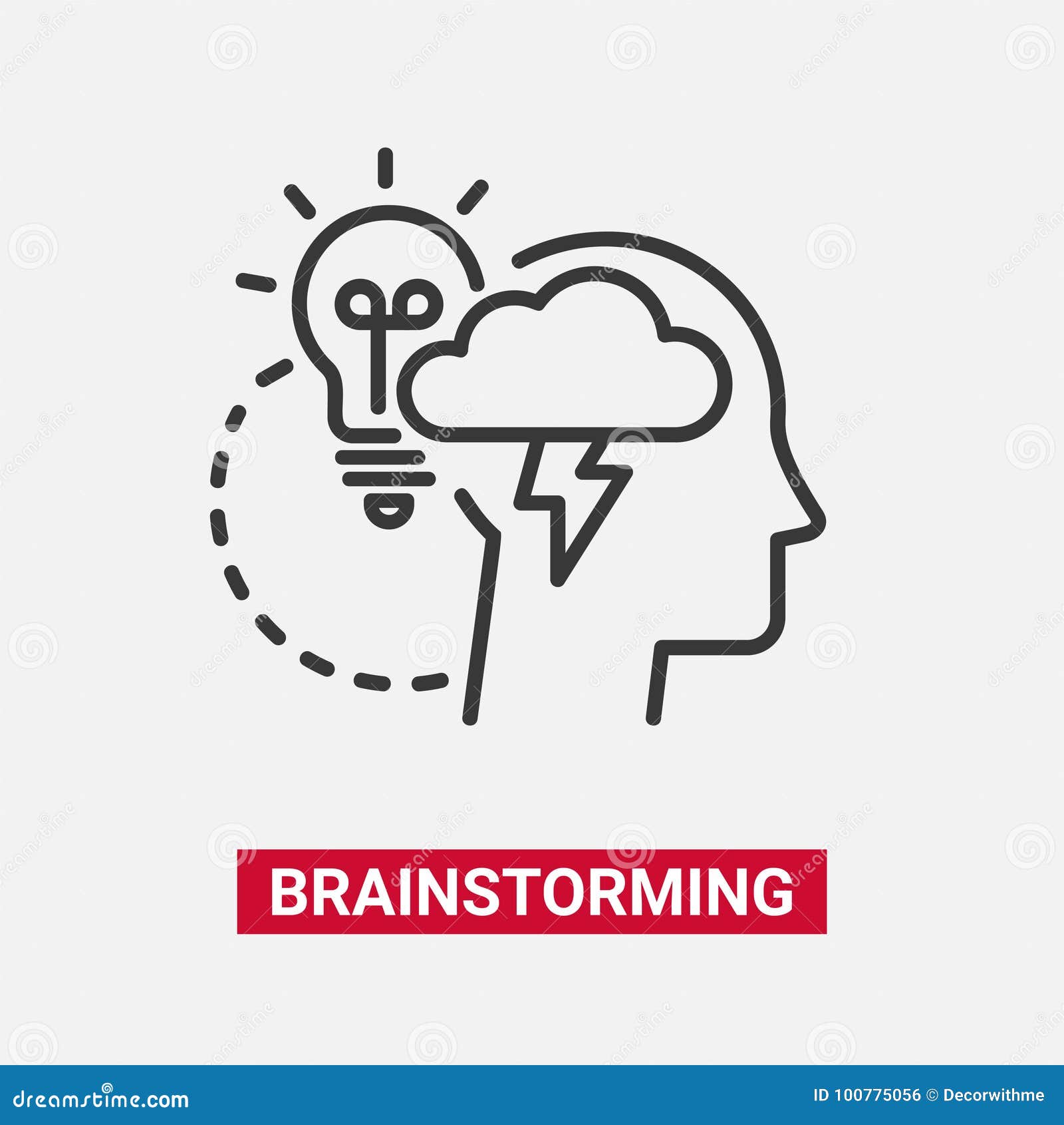 Brainstorming - Modern Vector Line Design Single Icon. Stock Vector ...