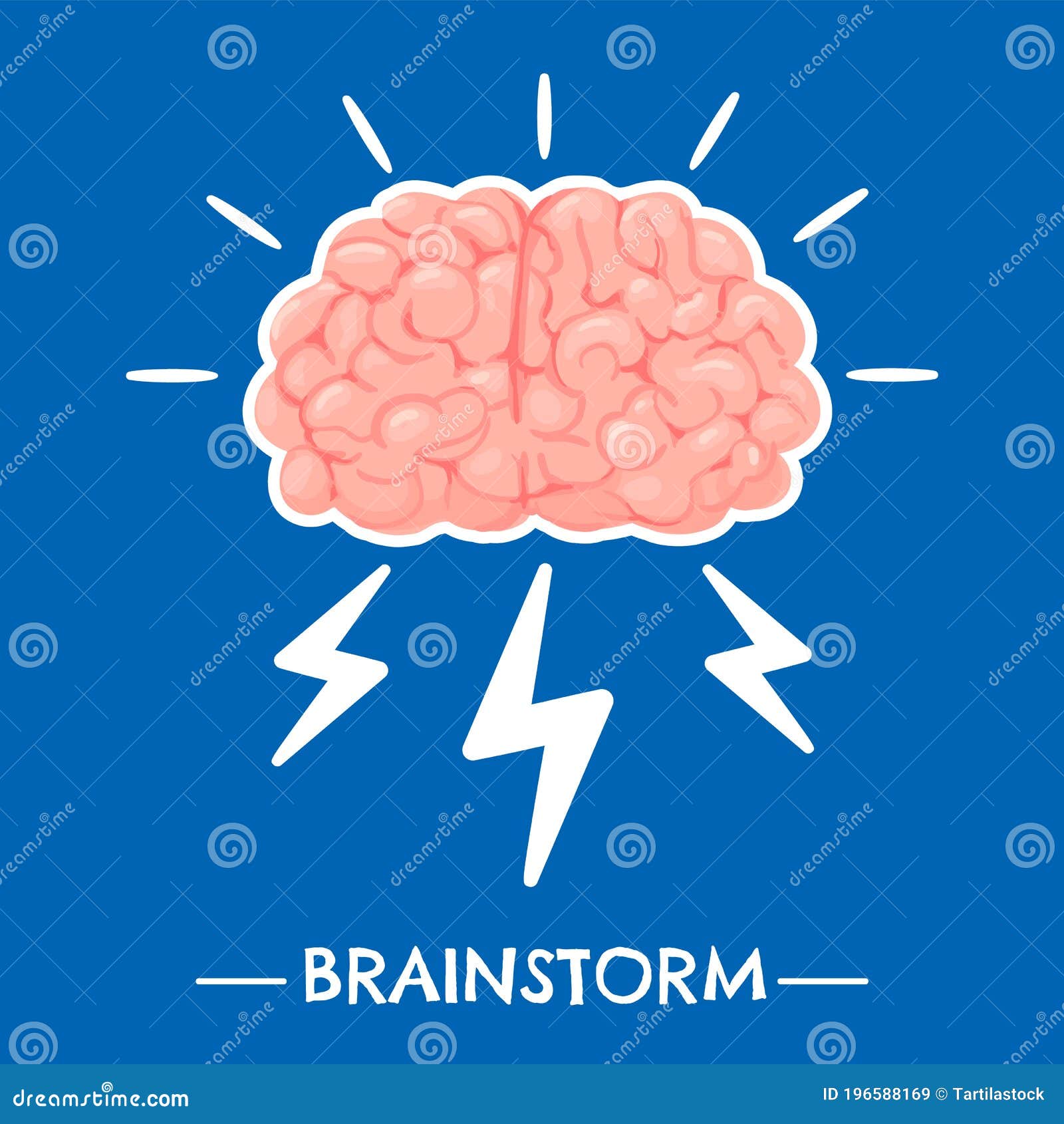 Brainstorming. New Idea Brain Innovation And Solutions, Power Creative ...