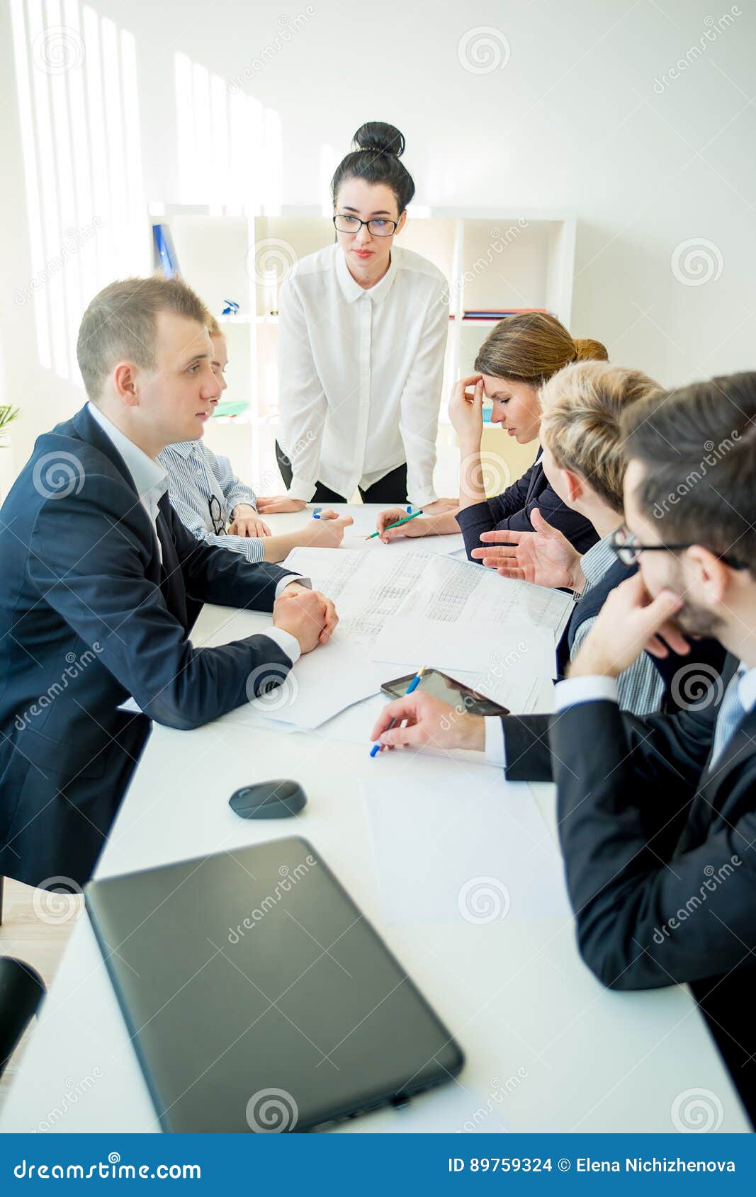 Brainstorming in office stock photo. Image of business - 89759324