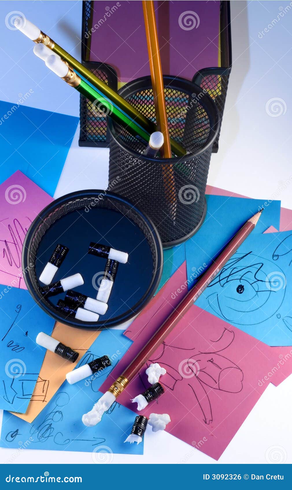 Brainstorming pencils stock photo. Image of mess, erasers - 3092326