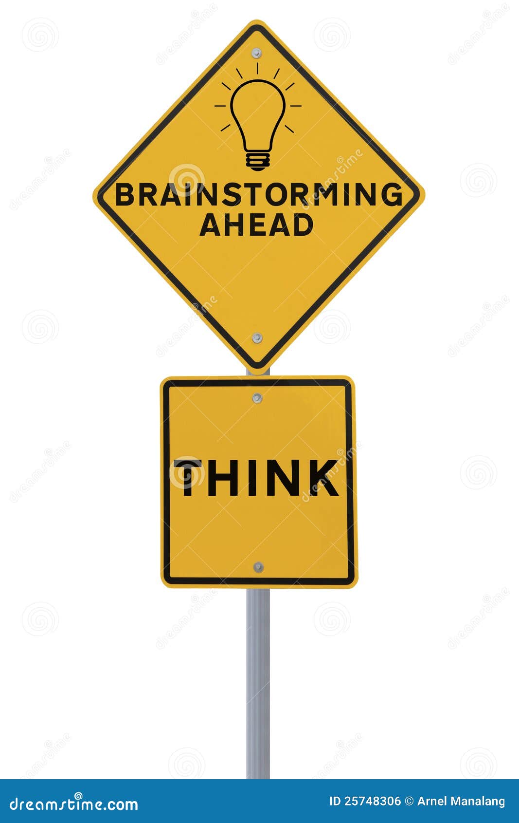 Brainstorming Road Sign stock photo. Image of diamond - 25748306