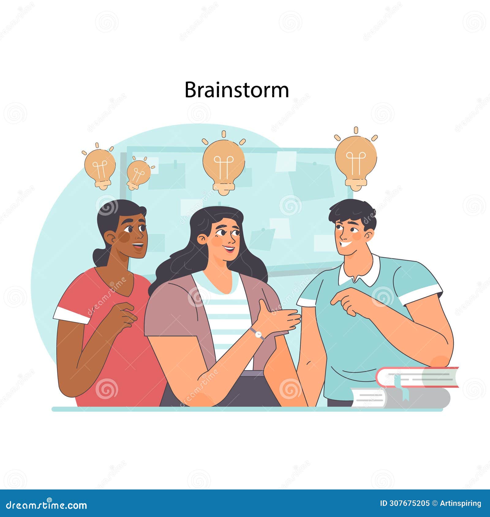 Brainstorming Session Concept. Flat Vector Illustration Stock Vector ...