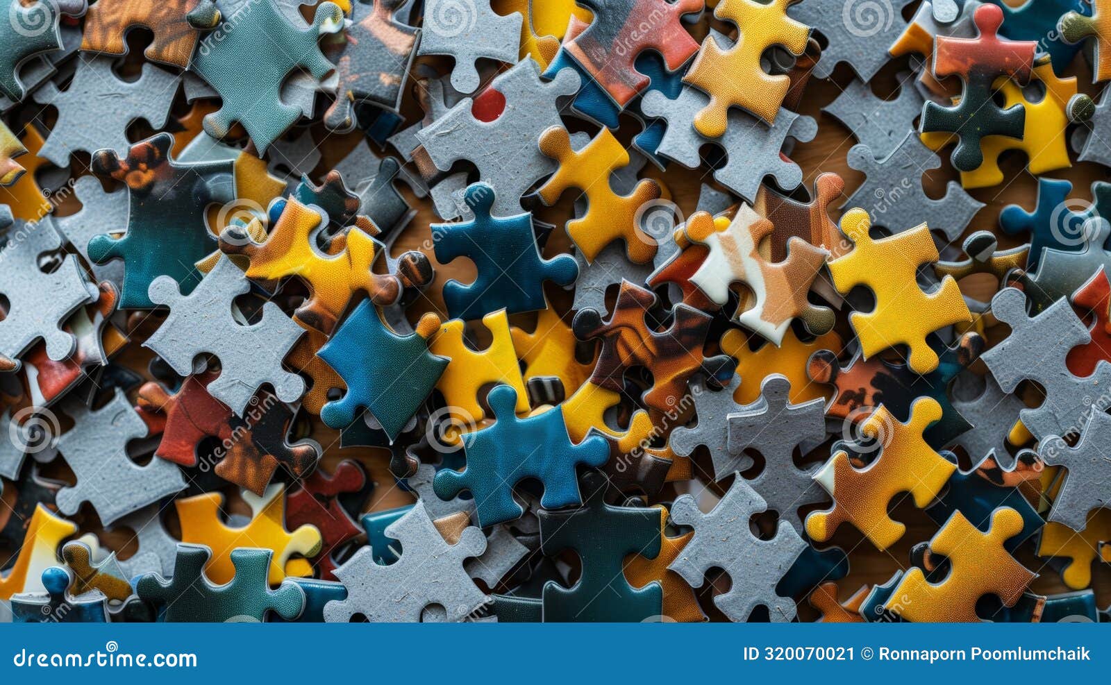 A Brainstorming Session Depicted through Scattered Jigsaw Puzzle Pieces ...