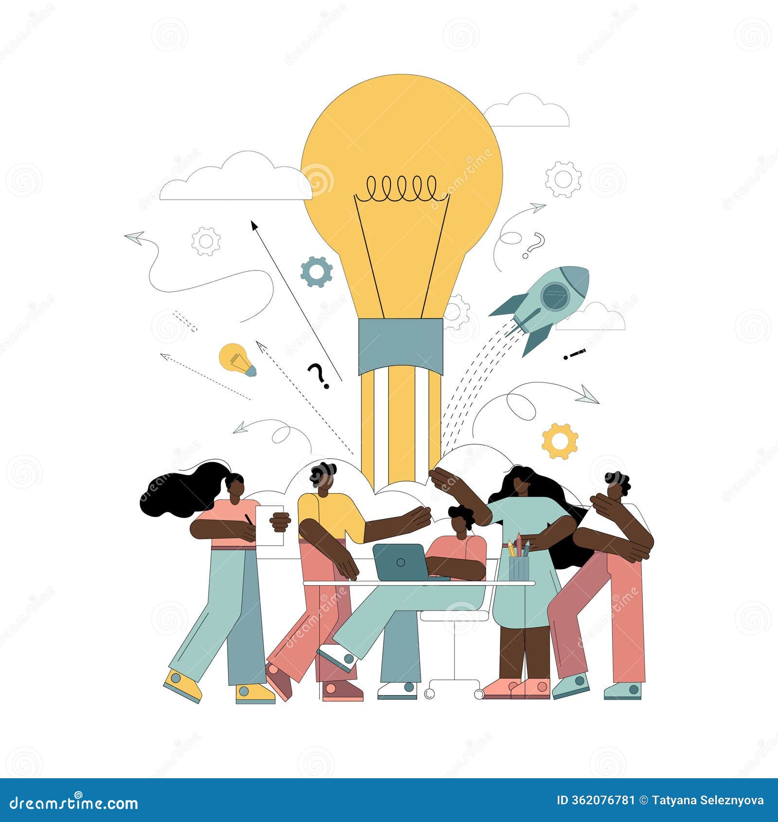 Brainstorming, Sharing Business Ideas, Collaborating. Little People ...