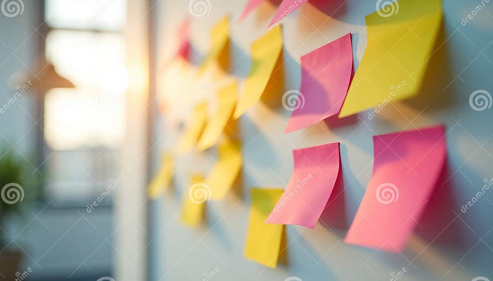 Brainstorming with Sticky Notes: Creative Ideas and Planning Stock ...