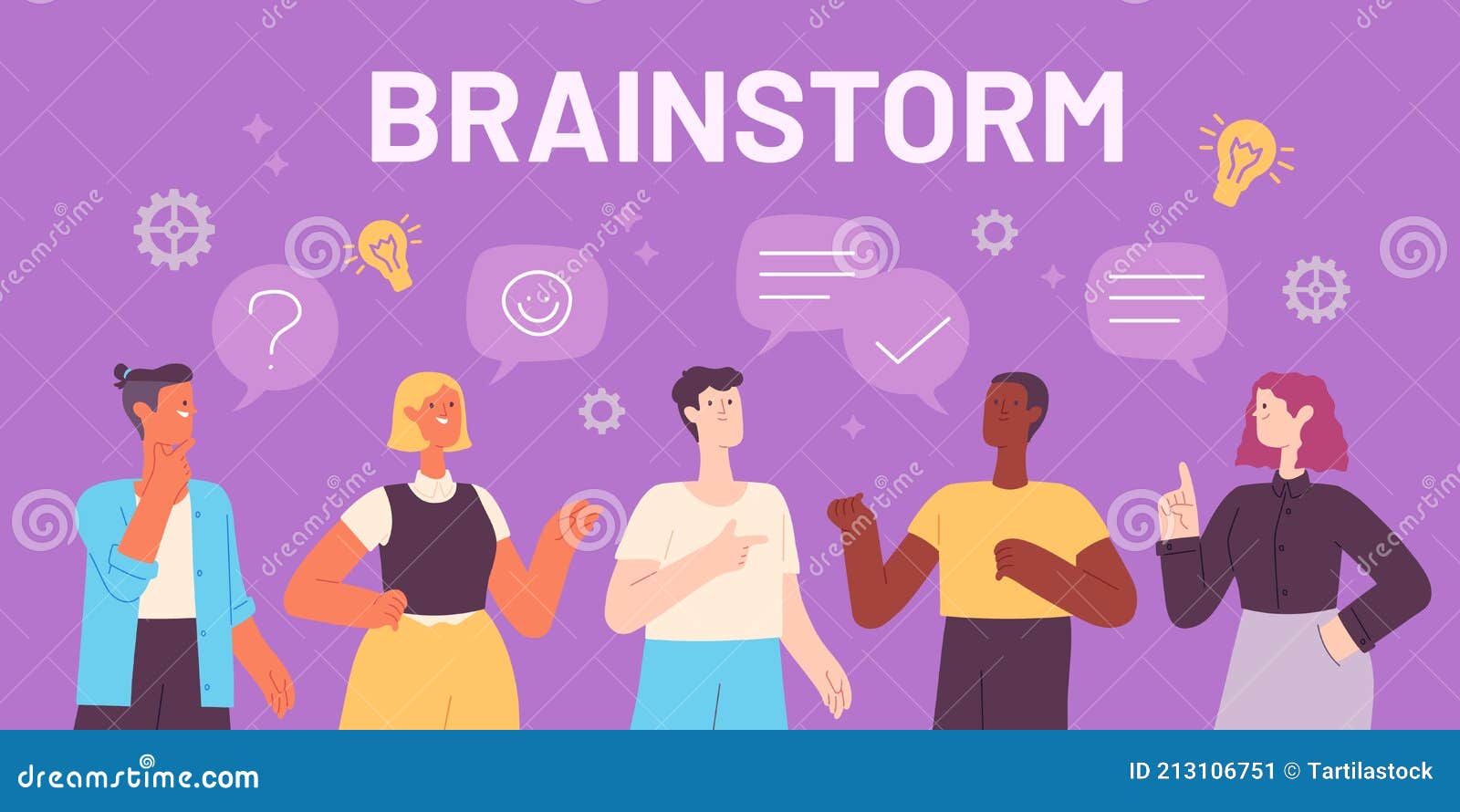 Brainstorming Team. Business People Group Discuss Ideas, Thinking and ...