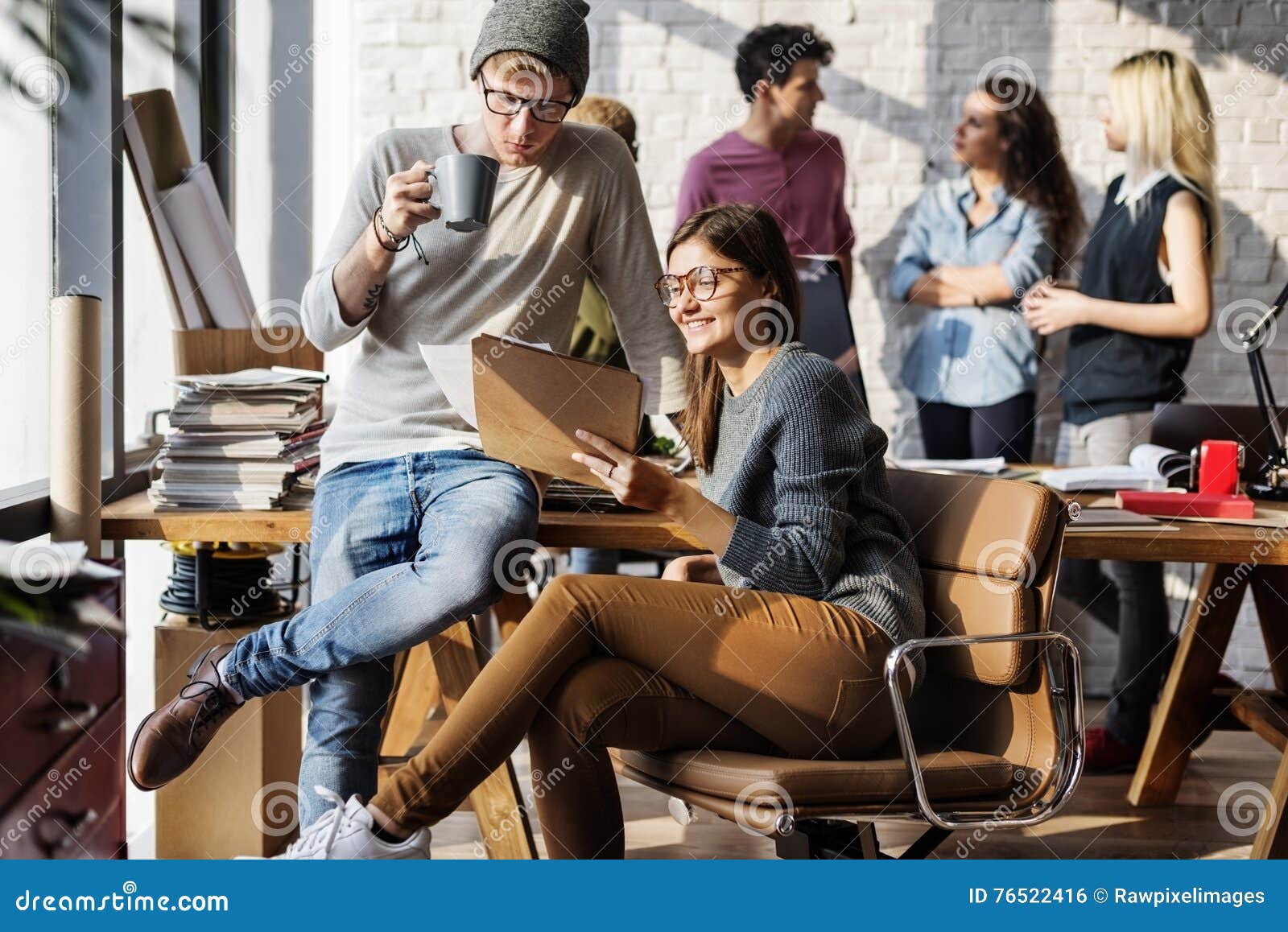 Brainstorming Team Working Office Colleagues Concept Stock Photo ...