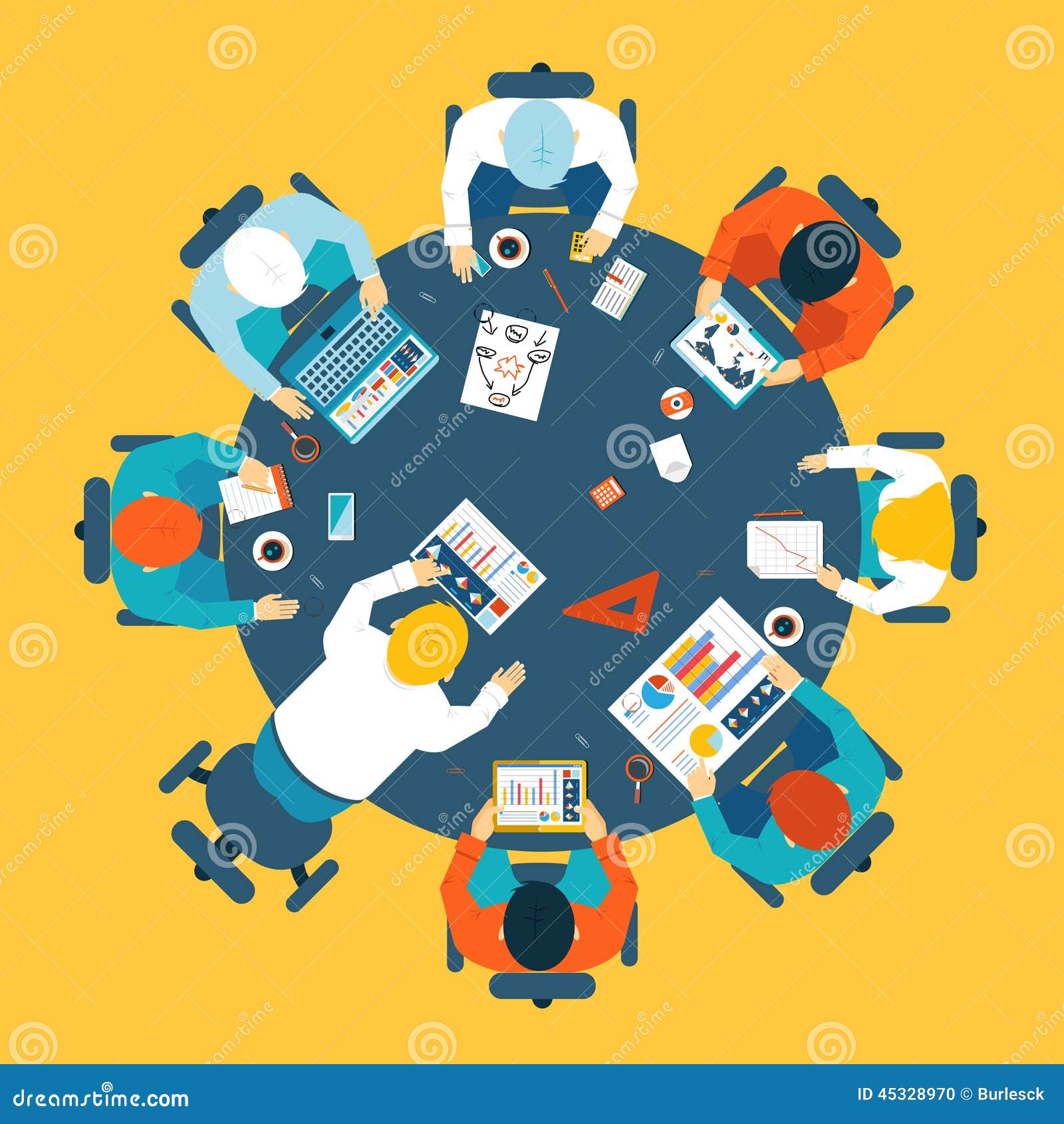 Brainstorming and Teamwork Concept Stock Vector - Illustration of ...