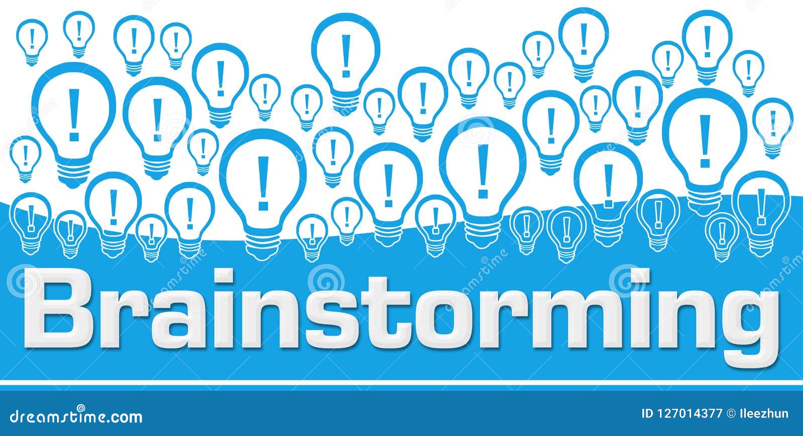 Brainstorming Blue Background Bulbs on Top Stock Illustration ...