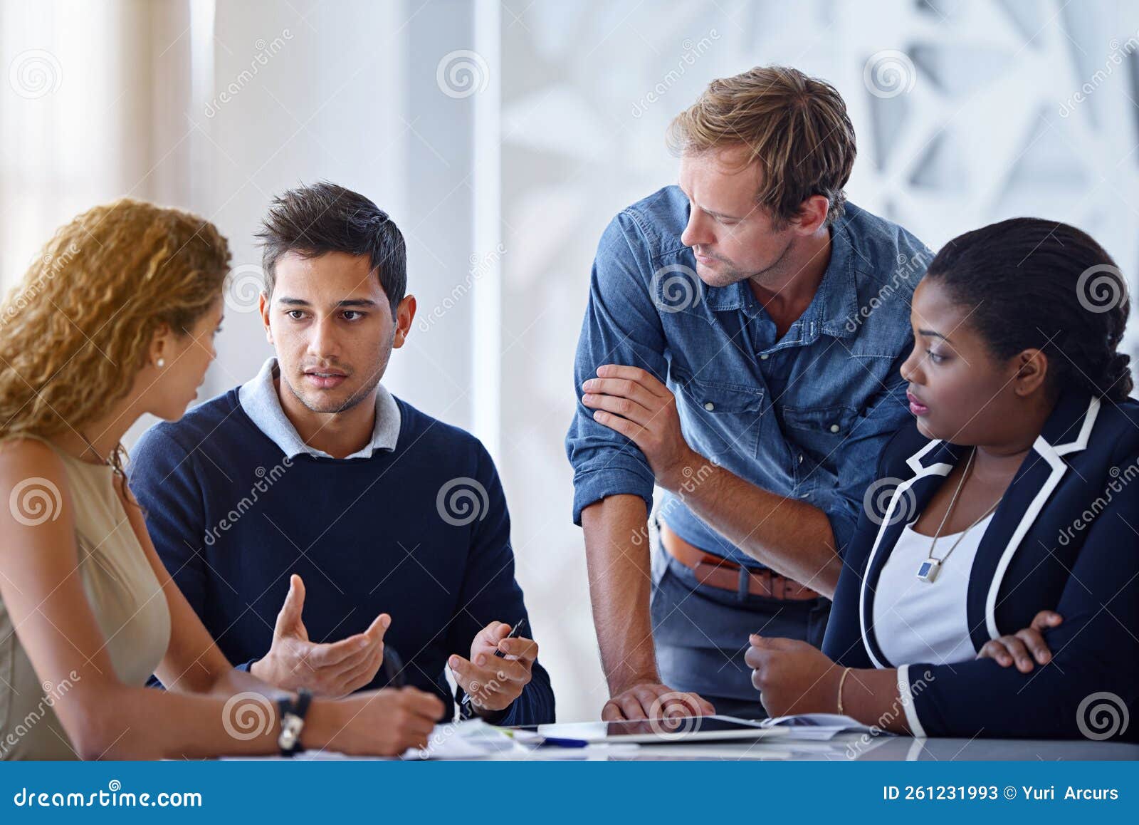 Brainstorming Their Way through the Project. a Group of Colleagues ...