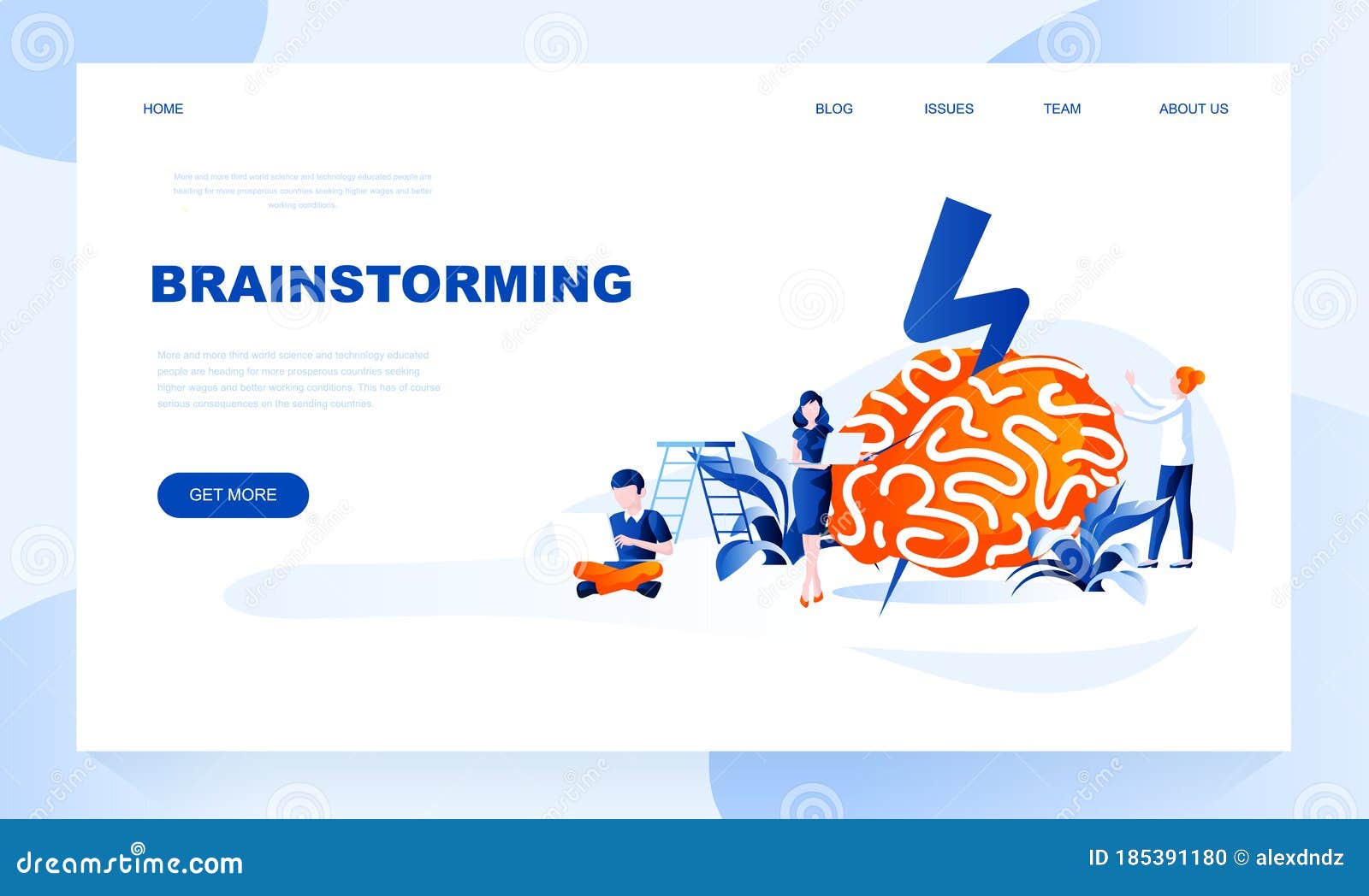 Brainstorming Vector Landing Page Template Stock Vector - Illustration ...