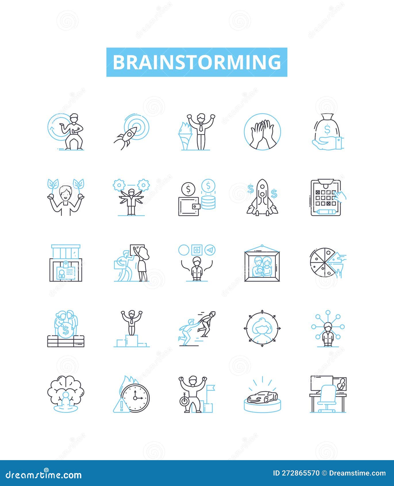 Brainstorming Vector Line Icons Set. Ideating, Brainstorming ...