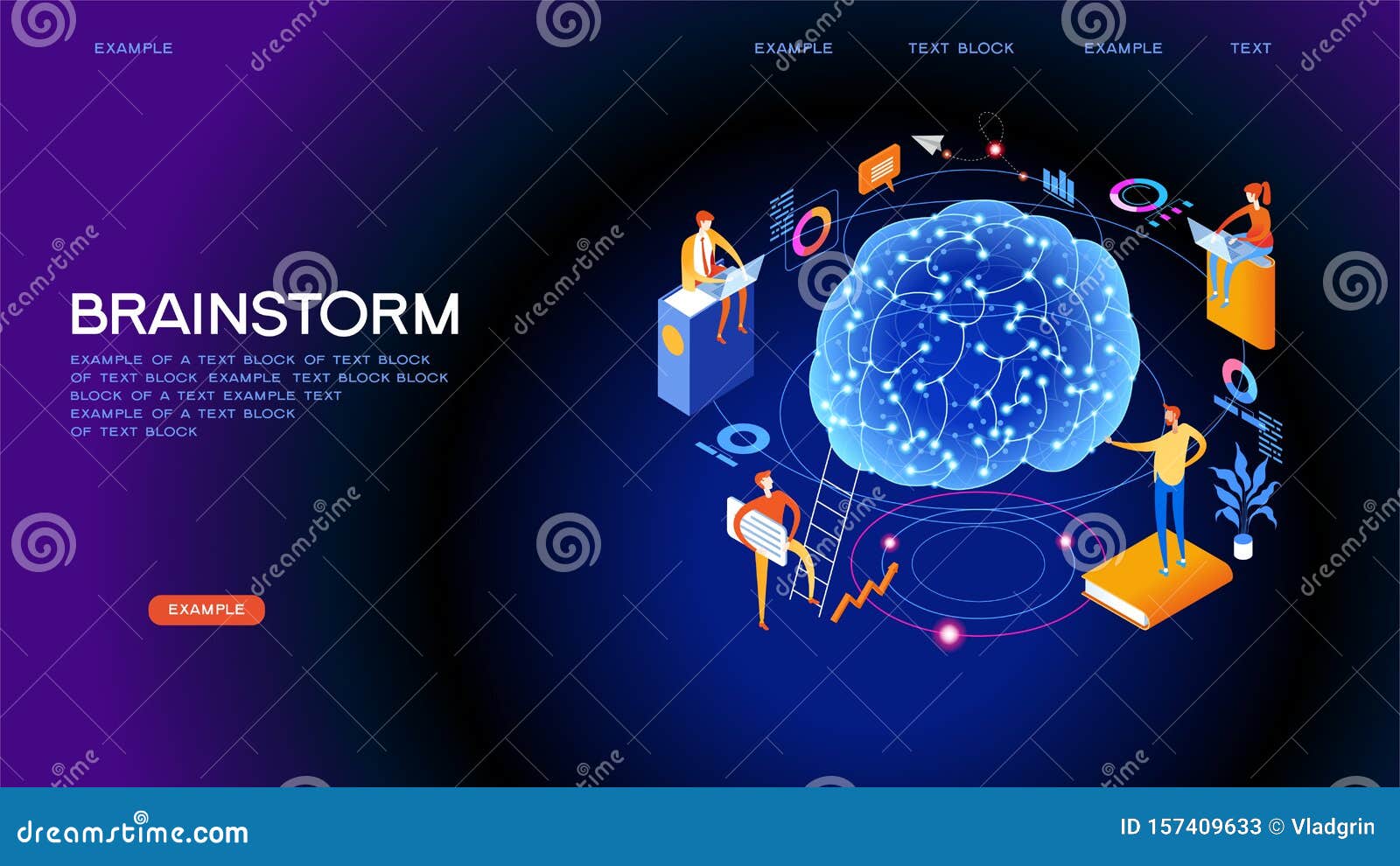 Brainstorming web banner stock vector. Illustration of design - 157409633