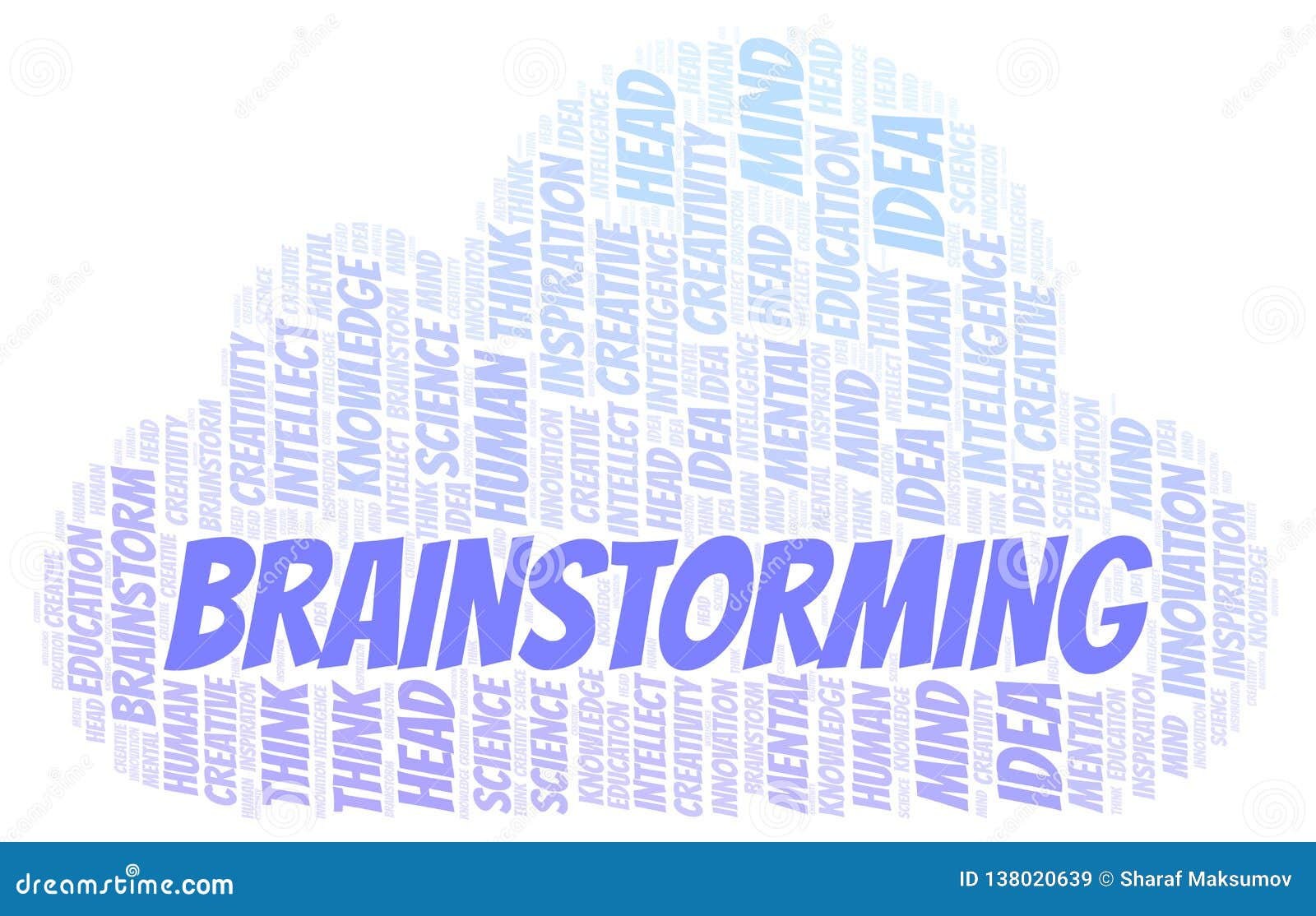 Brainstorming word cloud stock illustration. Illustration of mental ...