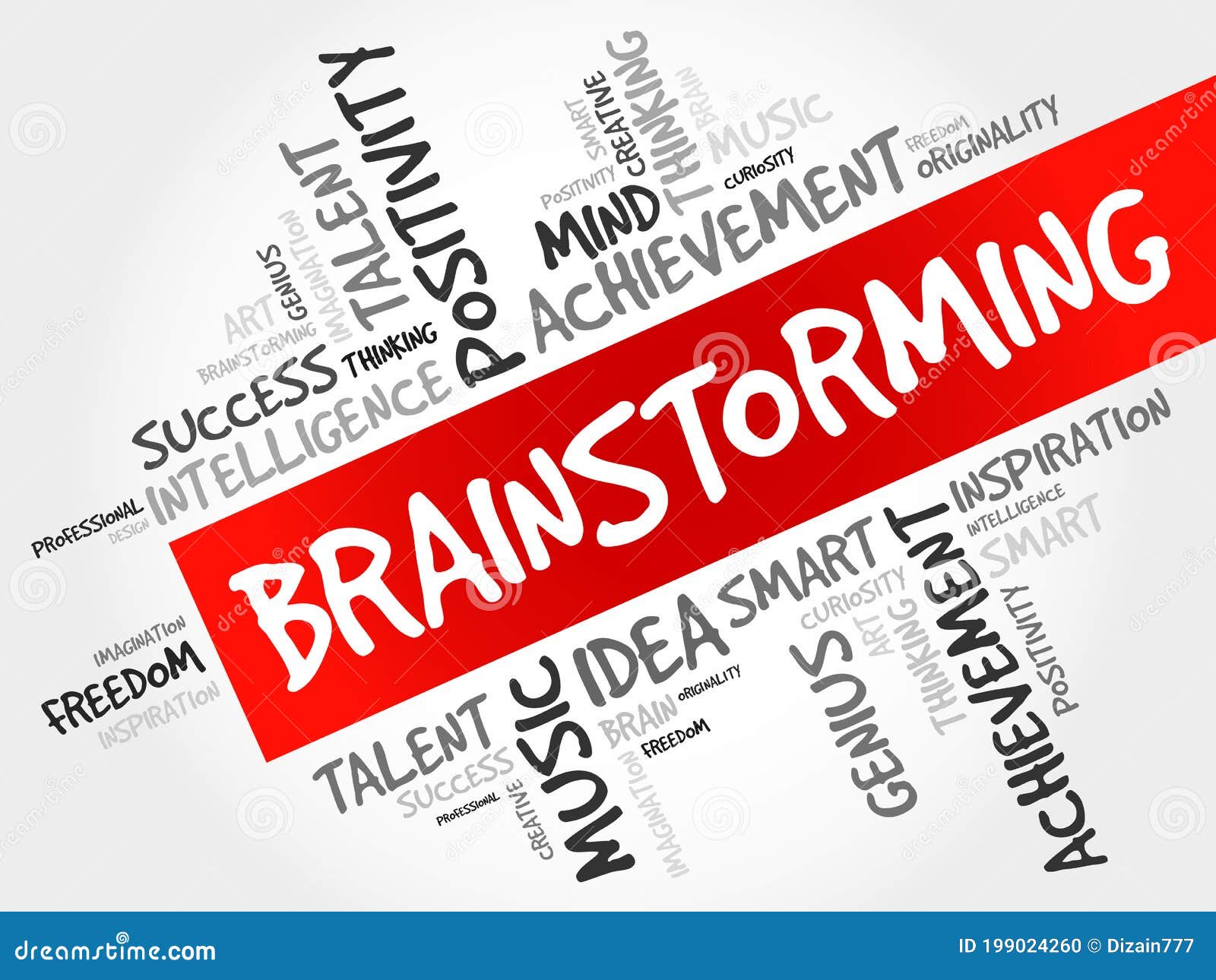 Brainstorming word cloud stock photo. Image of difficult - 199024260