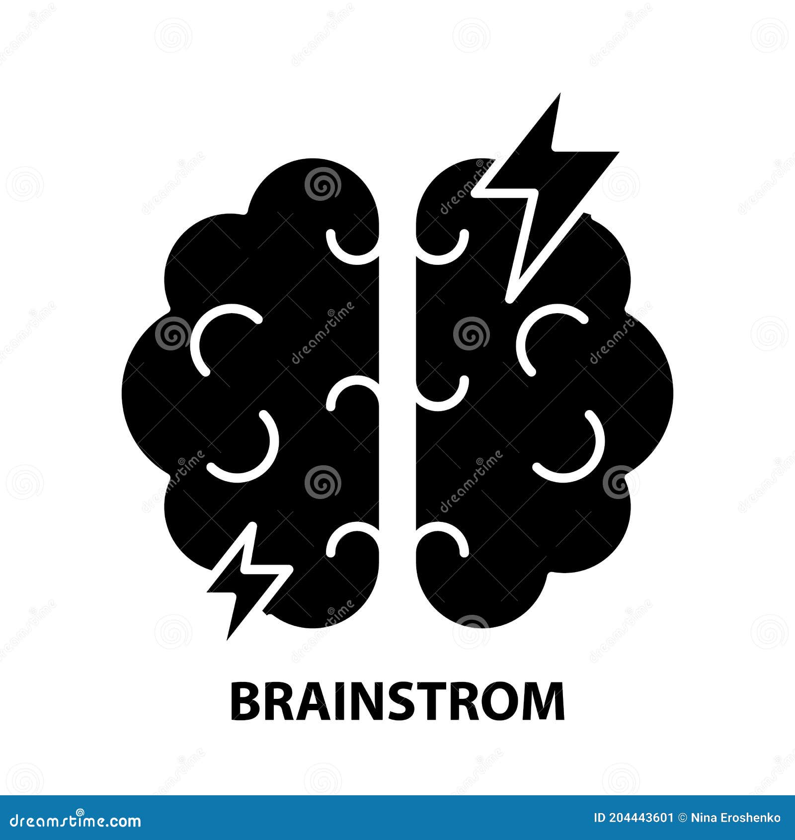 Brainstrom Icon, Black Vector Sign with Editable Strokes, Concept ...