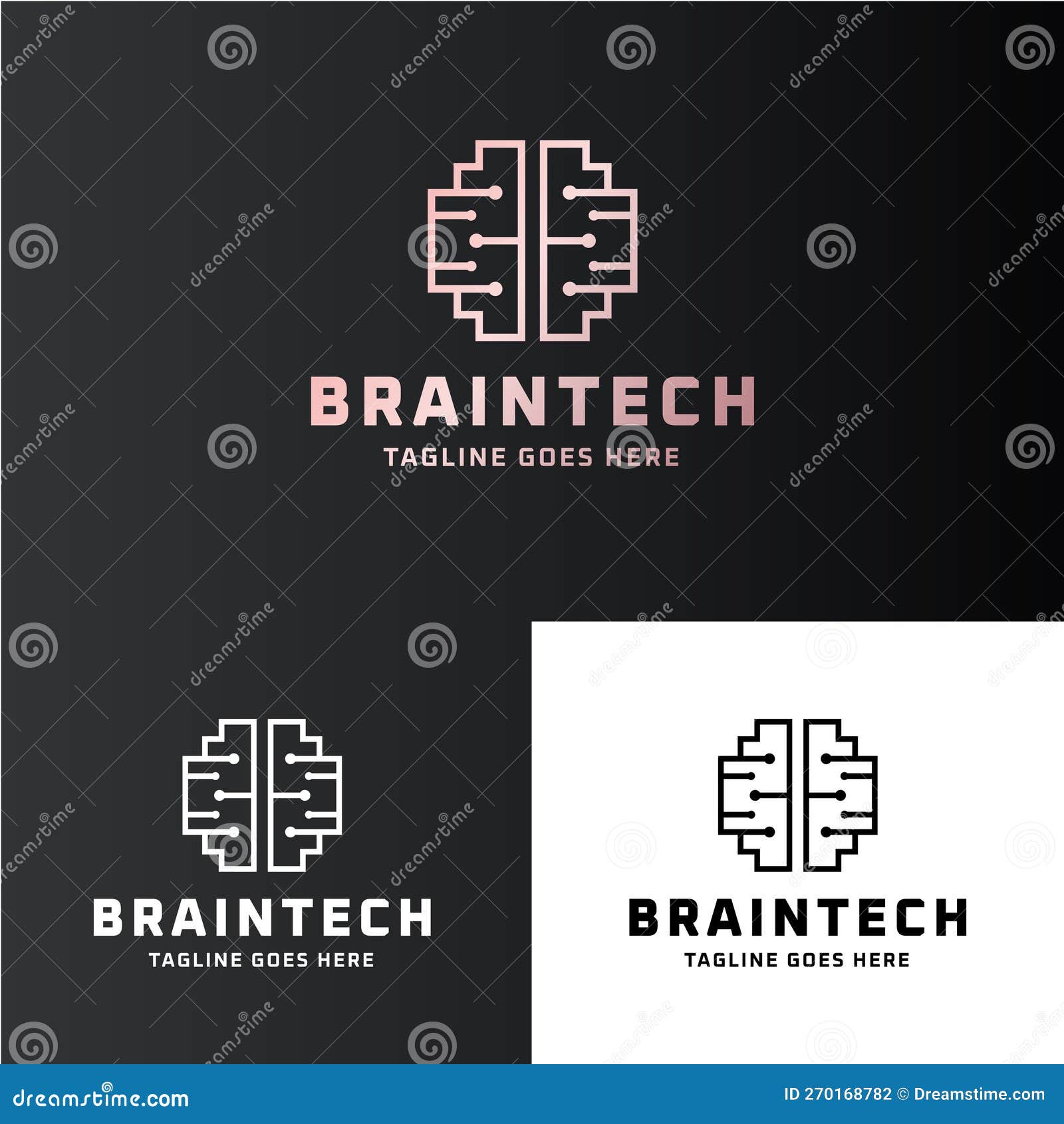 BrainTech Minimalist Logo stock vector. Illustration of communication ...