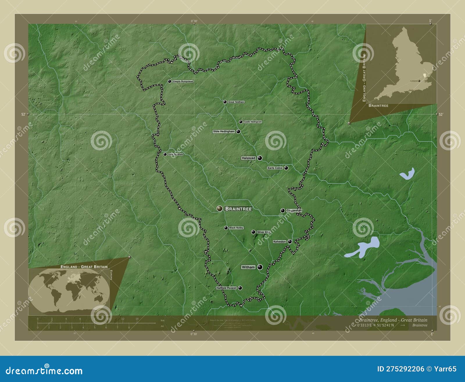 Braintree, England - Great Britain. Wiki. Labelled Points of Cit Stock ...