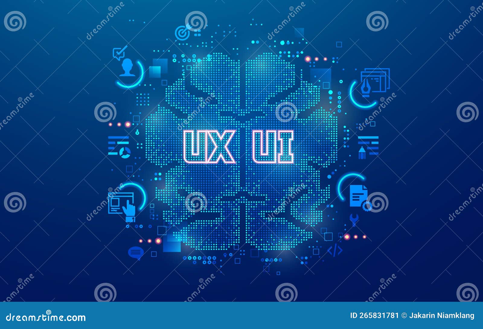 BrainUi stock vector. Illustration of data, service - 265831781