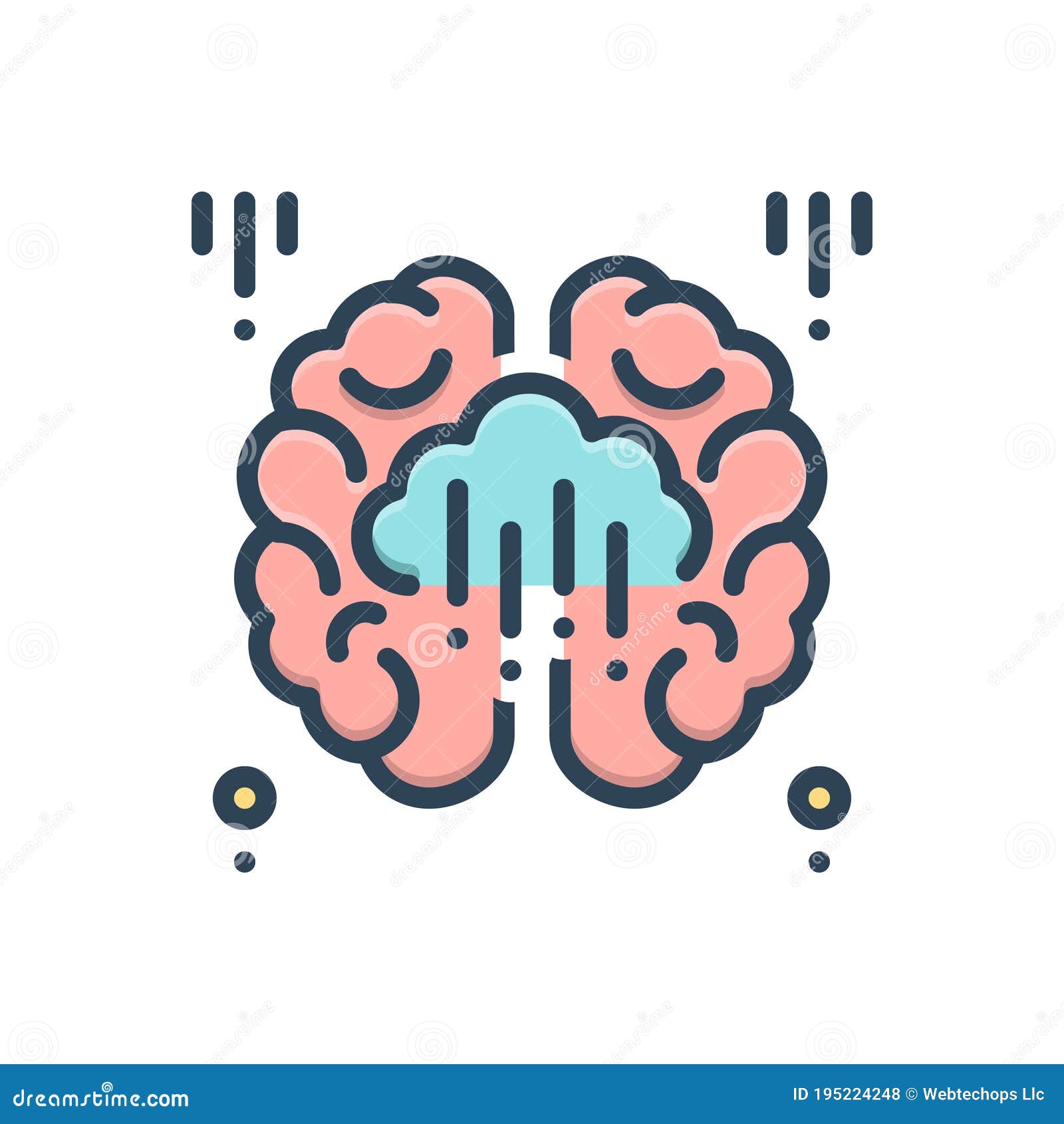 Color Illustration Icon for Brainwash, Mind and Idea Stock Illustration ...