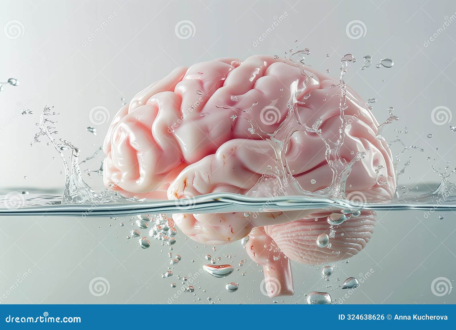 Brainwashing Concept, Human Brain Submerged In Water Royalty-Free Stock ...