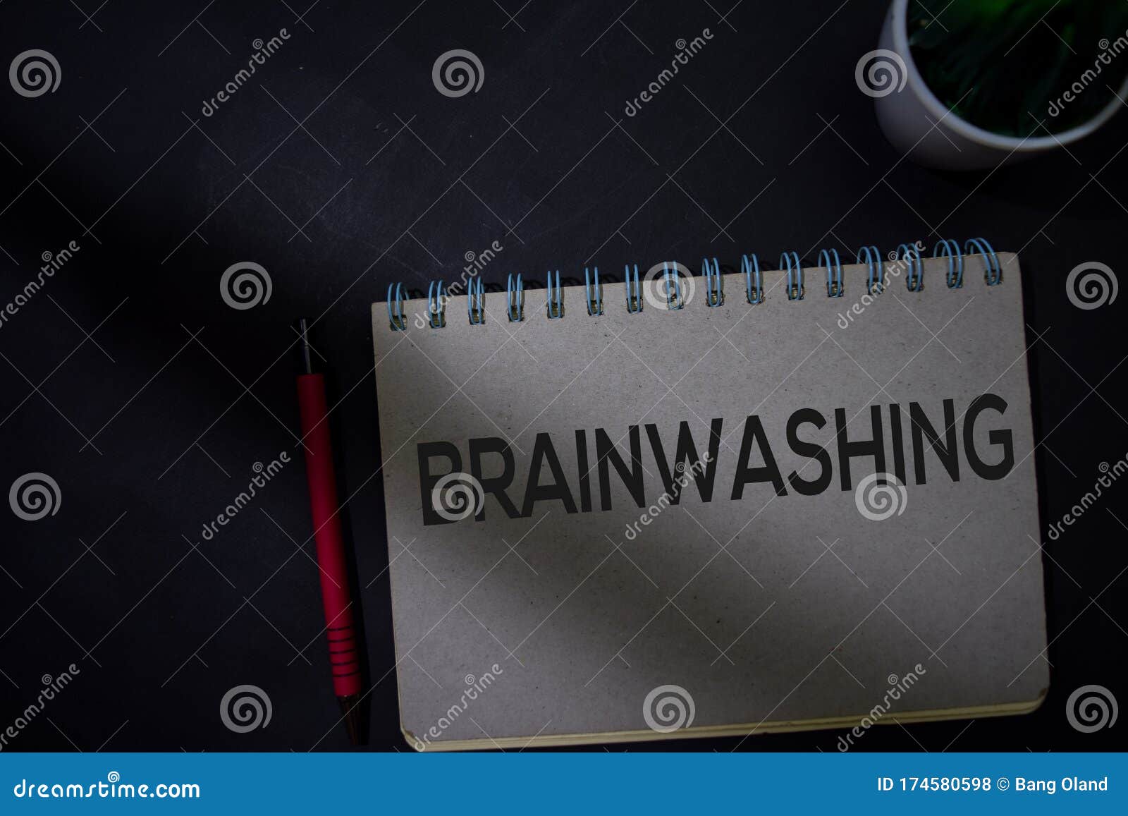 Brainwashing Write on a Book Isolated on Office Desk Stock Photo ...