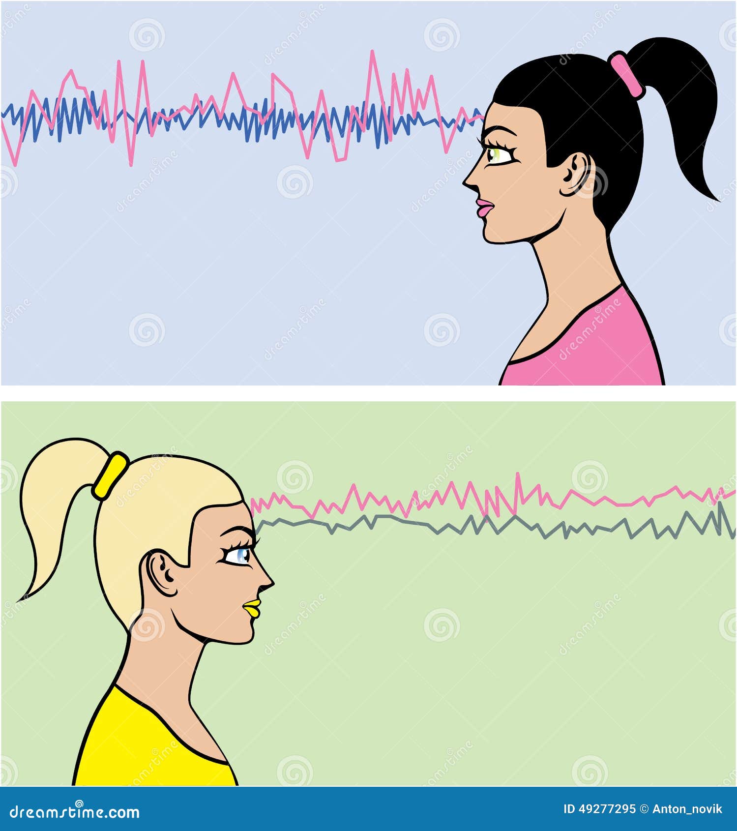 Brainwave woman stock vector. Illustration of intelligence - 49277295