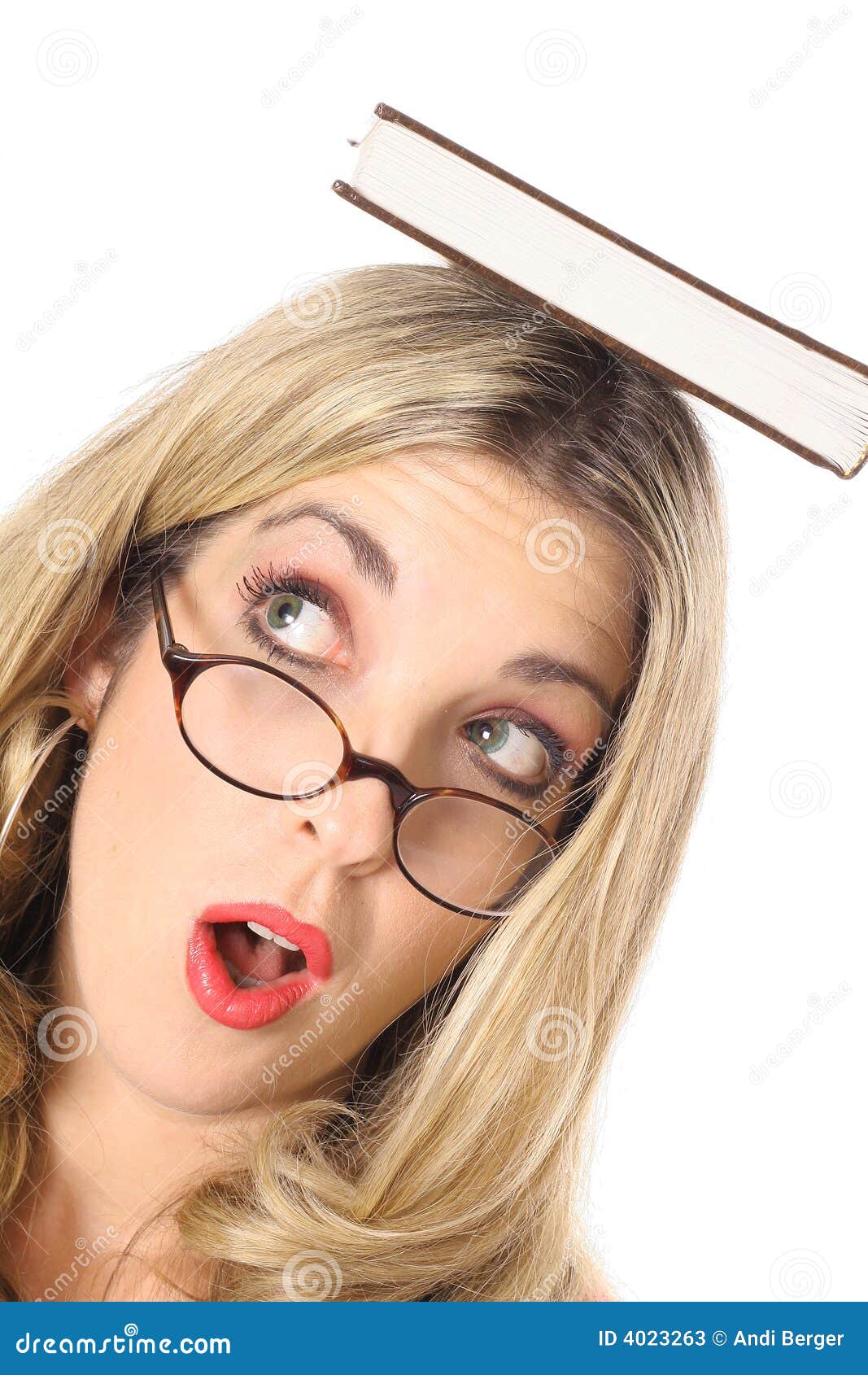 Brainy Blonde Woman Angle Upclose Stock Image - Image of hard, person ...