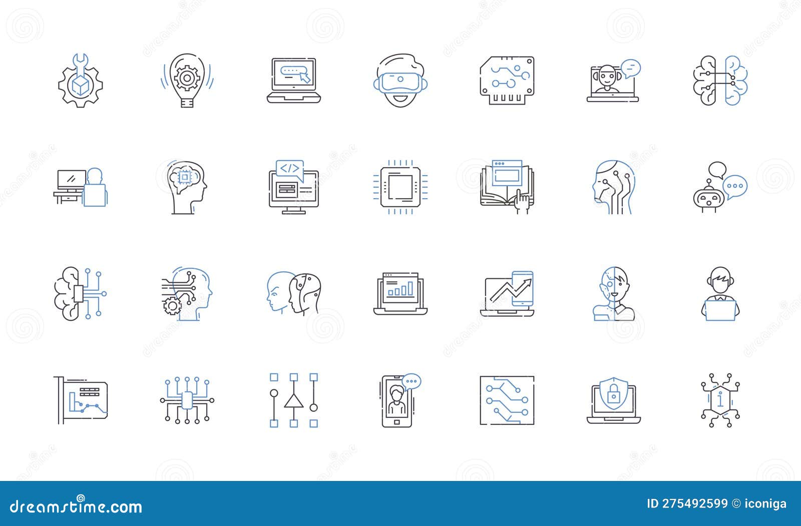 Brainy Bunch Line Icons Collection. Intelligence, Cognition, Brilliance ...