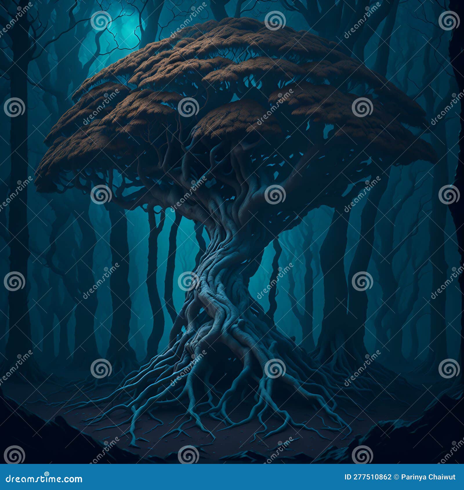 Brainy Forest, Generative AI Stock Illustration - Illustration of fresh ...