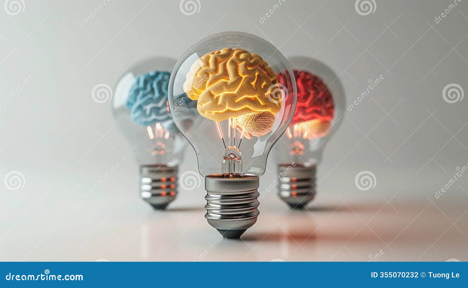 Brainy Light Bulb Shielded Isolated On White Background, Royalty-Free ...