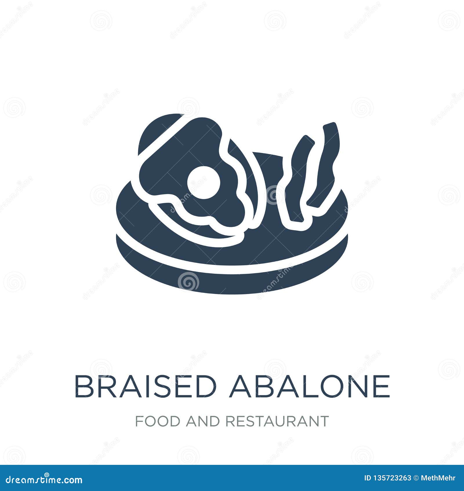 Braised Abalone Icon In Trendy Design Style. Braised Abalone Icon ...