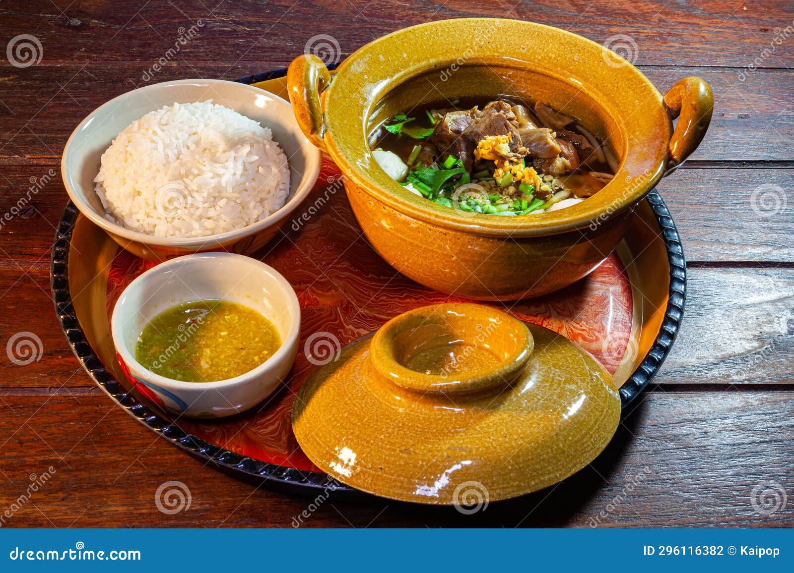 Braised beef in Clay Pot stock photo. Image of lunch - 296116382