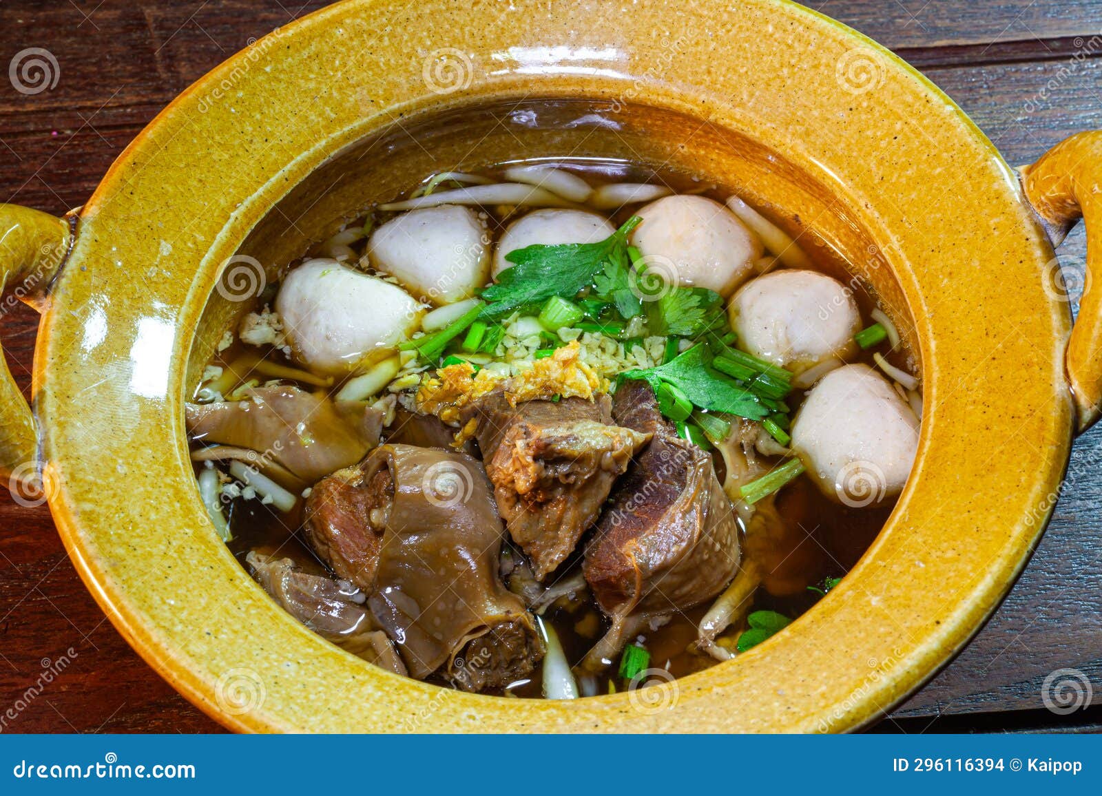 Braised beef in Clay Pot stock photo. Image of broth - 296116394