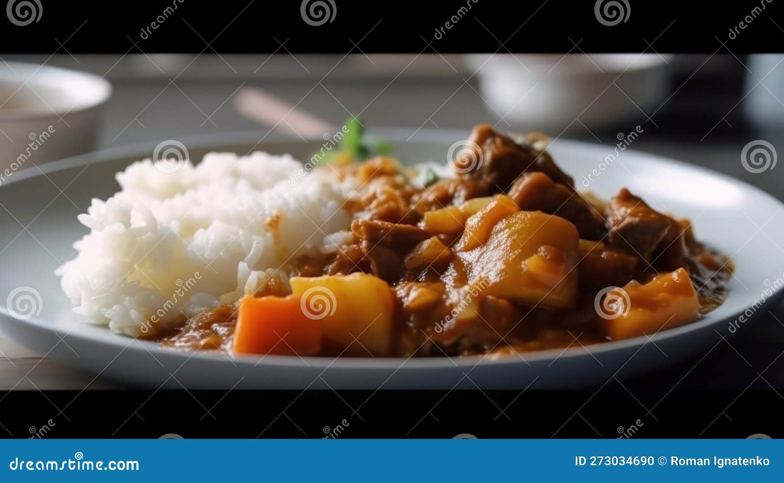 Braised Beef Stew With Basmati Rice Curry Generated By AI Royalty-Free ...