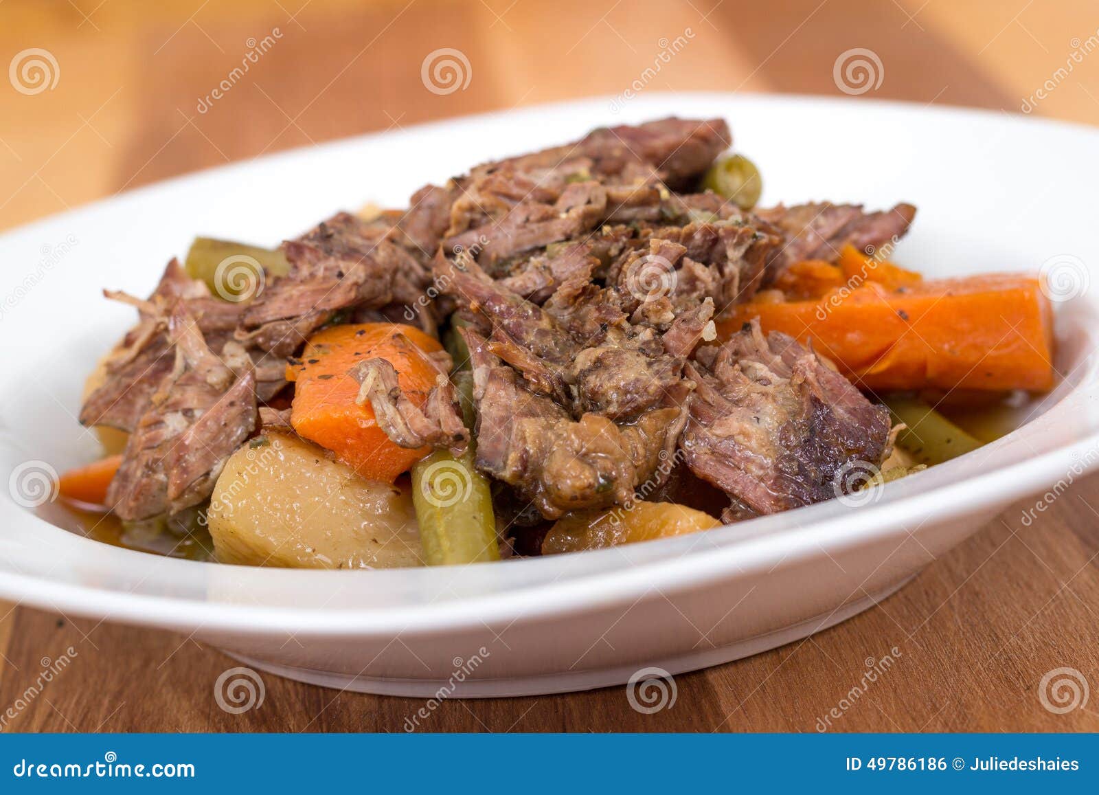 Braised Beef Pot Roast Stew Stock Photo - Image of onion, table: 49786186