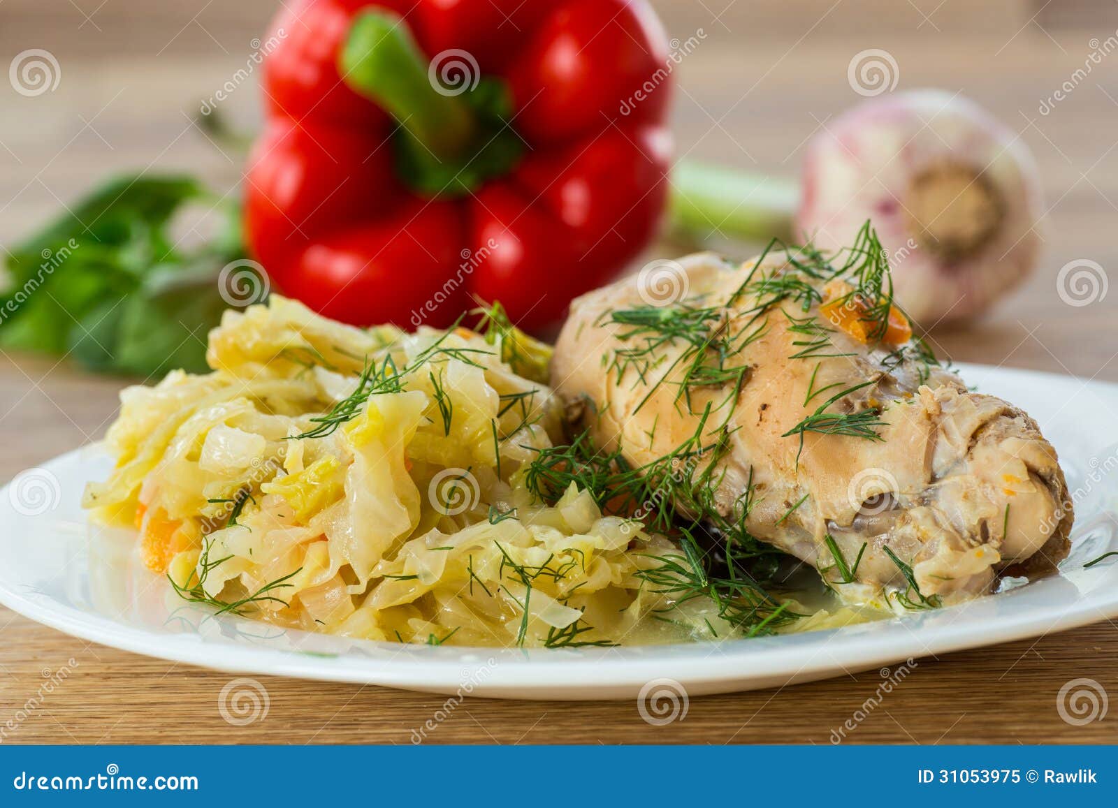 Braised Cabbage with Meat Rabbit Stock Image - Image of lunch, gourmet ...