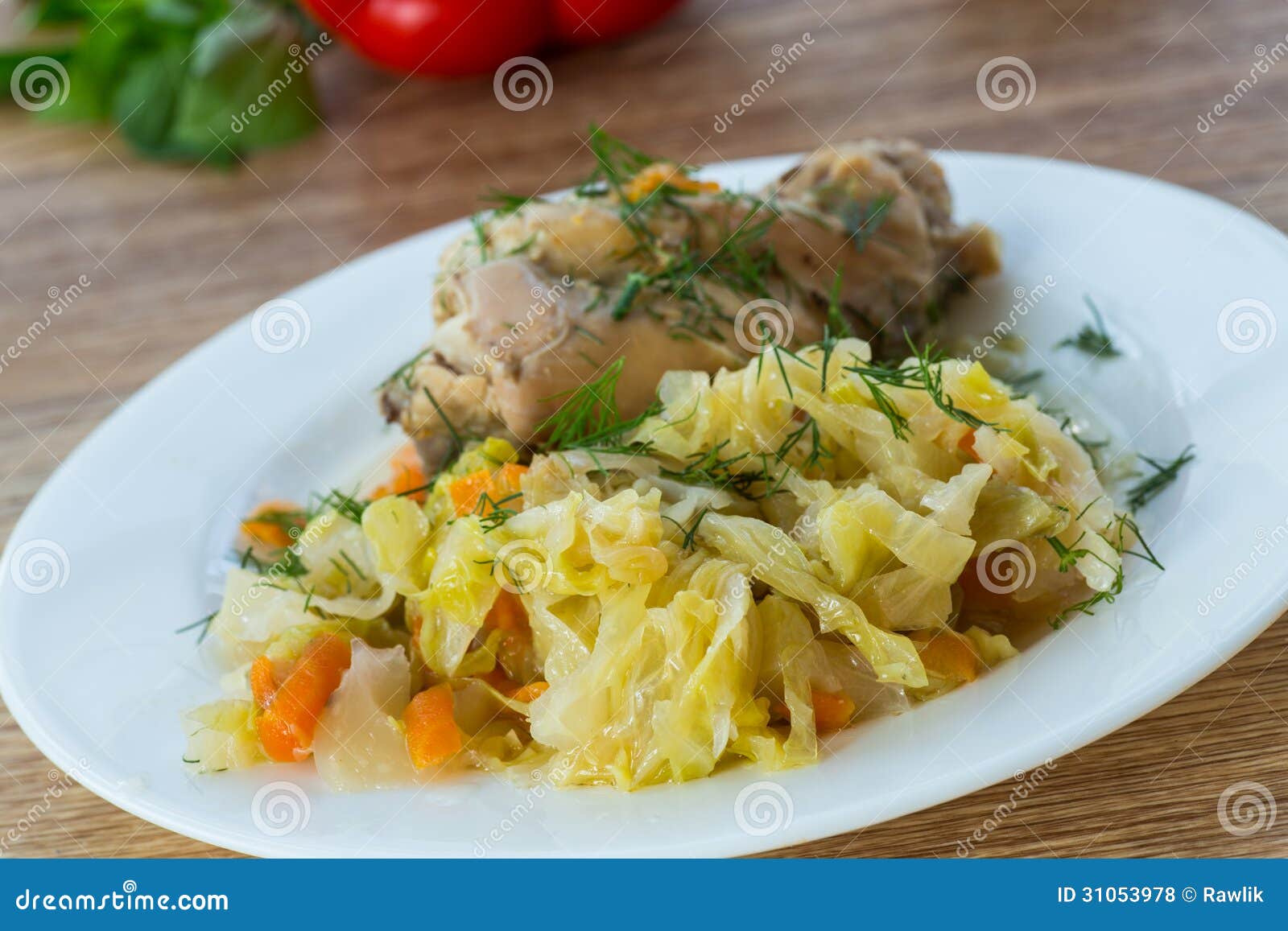 Braised Cabbage with Meat Rabbit Stock Photo - Image of ingredient ...