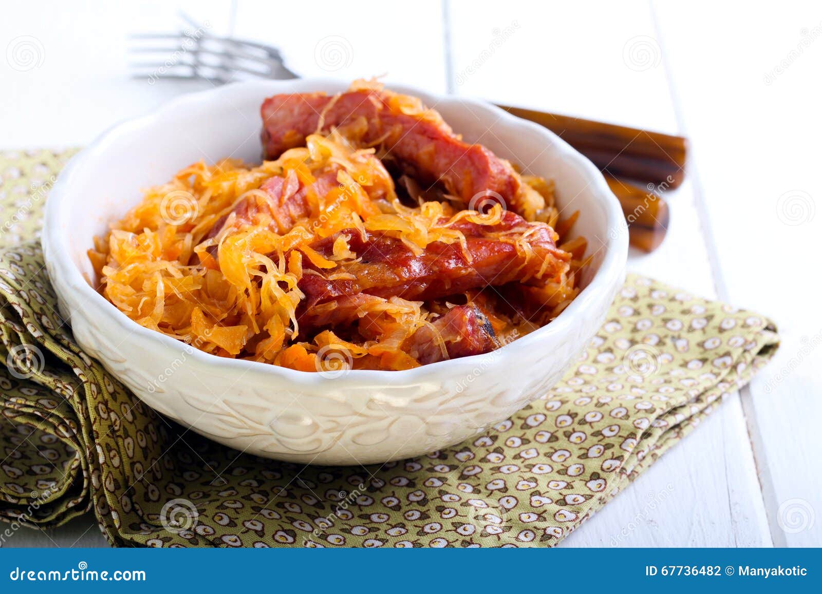 Braised cabbage with ribs stock photo. Image of dinner - 67736482